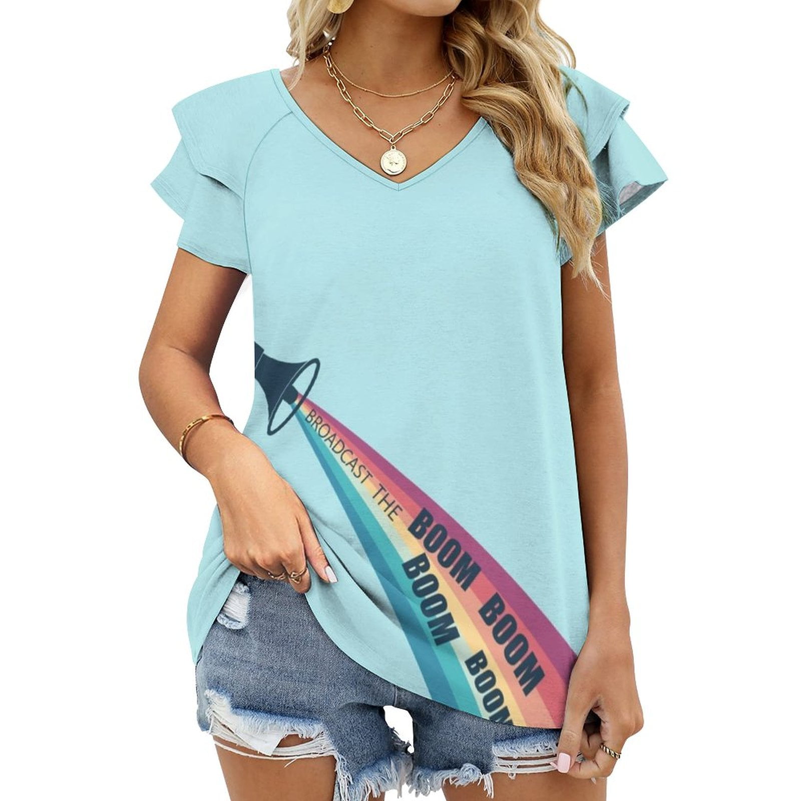 Broadcast The Boom Boom Boom ( Lorde Lyrics ) Ruffle Short Sleeve T ...