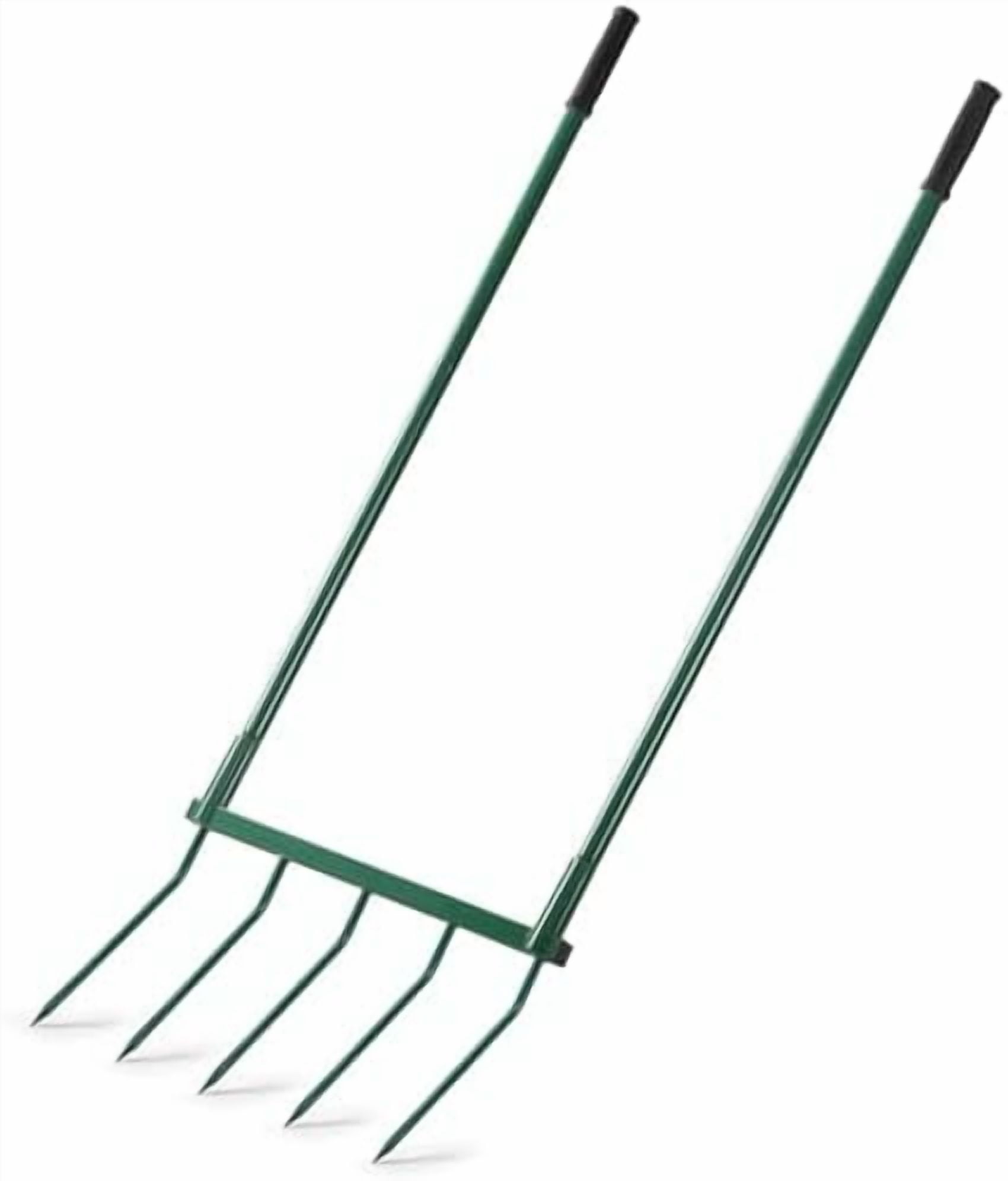 Broadfork Garden Tool with Steel Handle Heavy Duty Five Tines Broad ...