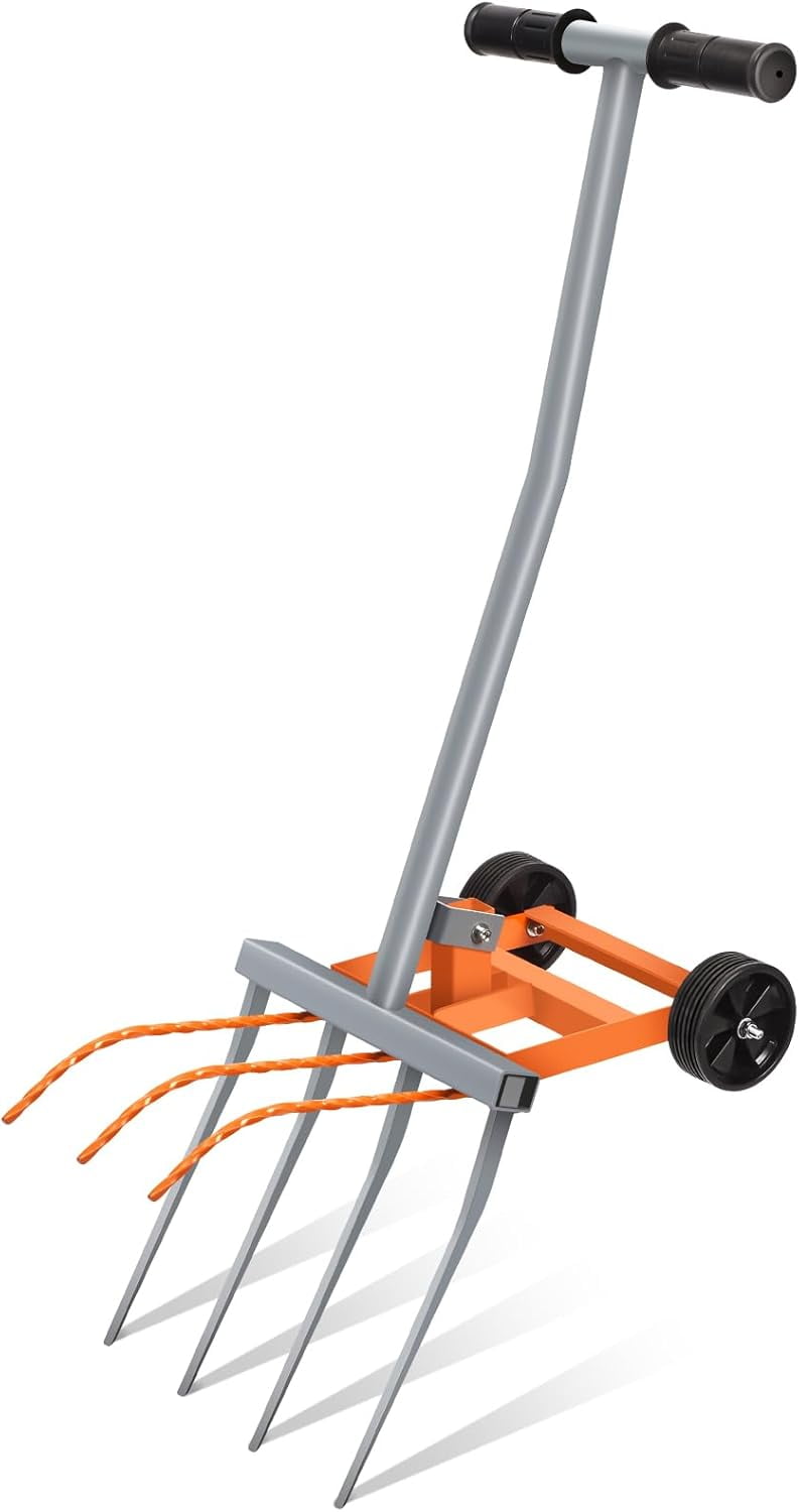 Broadfork Tool, 7-Tines Manual Cultivator Tiller Broad Fork for Digging ...