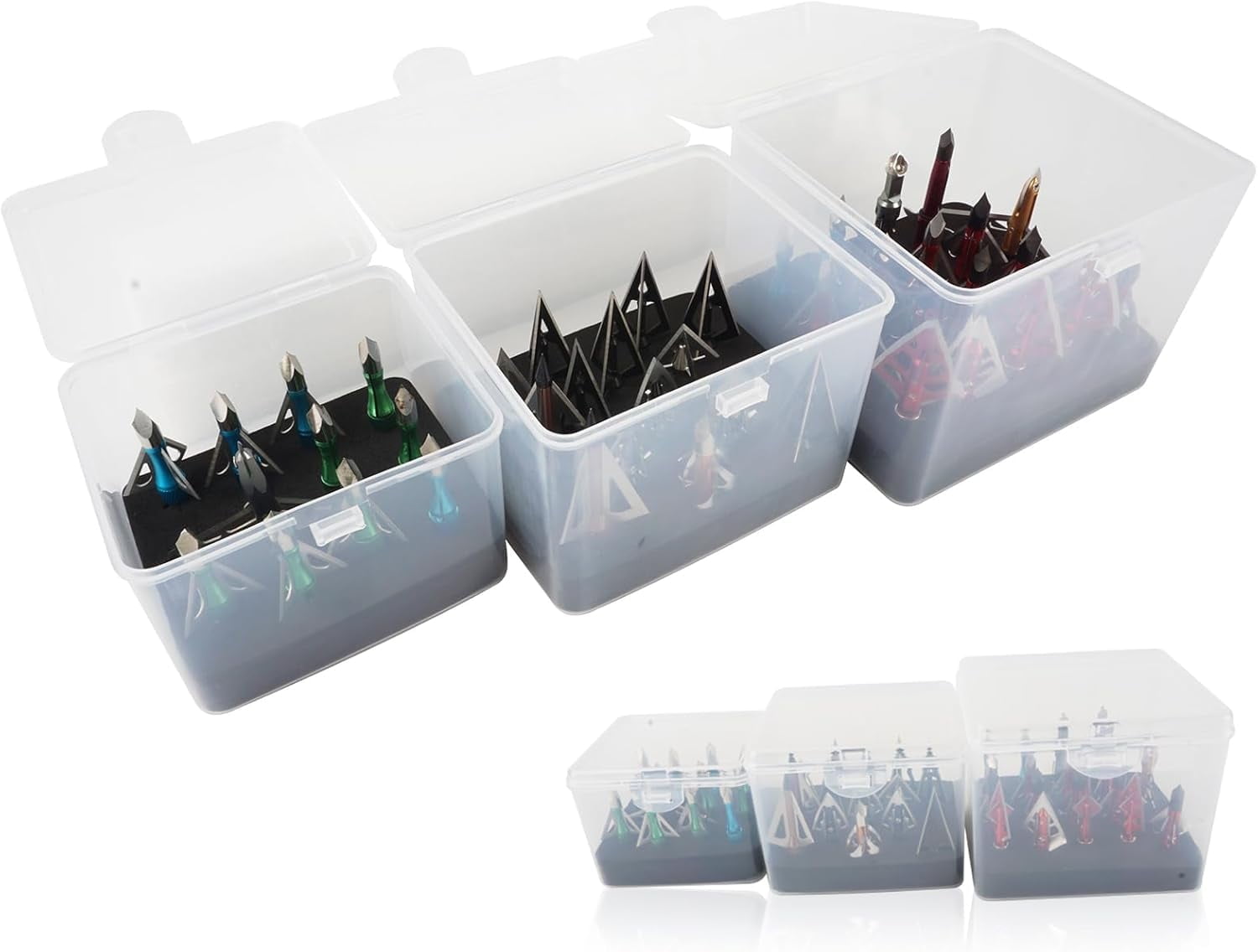 Smarkey Broadhead Box Archery Storage Case Soft Broadheads Case (12+15 ...