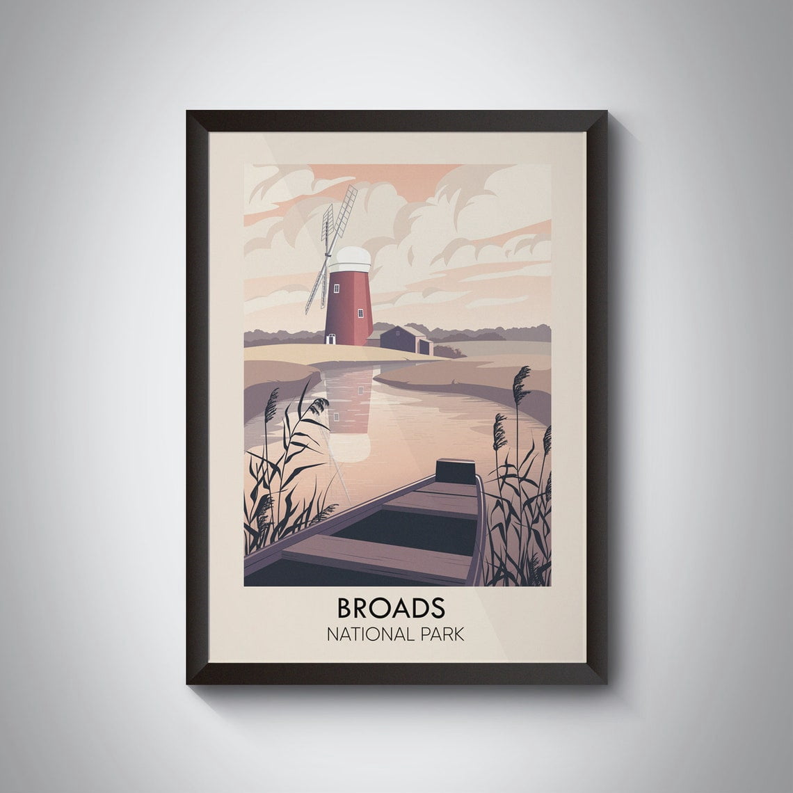 Broads National Park Poster, Norfolk Broads, Suffolk, Vintage Travel ...