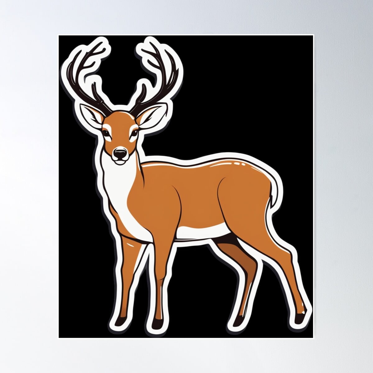 Broadside Deer Poster Wall Art, Modern Wall Decor For Living Room ...