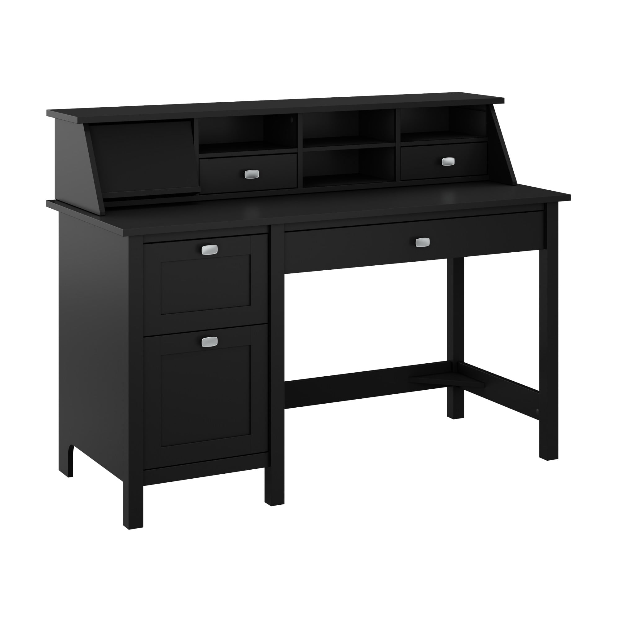 Broadview 54W Computer Desk with Organizer in Classic Black ...