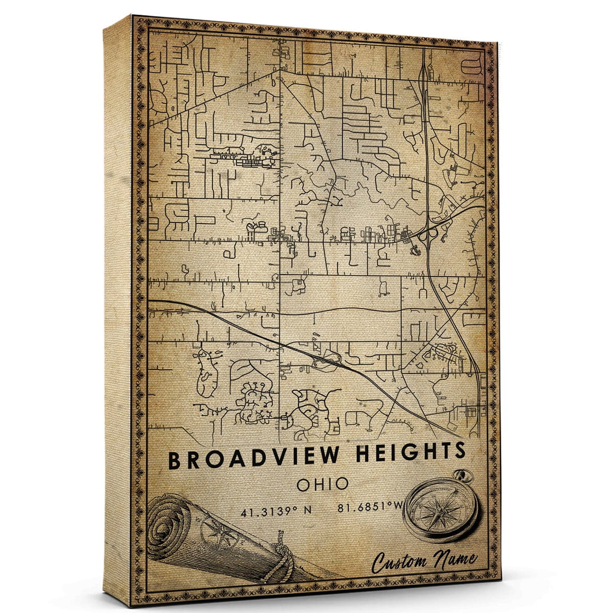 Broadview Heights Map Poster, Ohio Map Art Poster, Canvas, Broadview ...