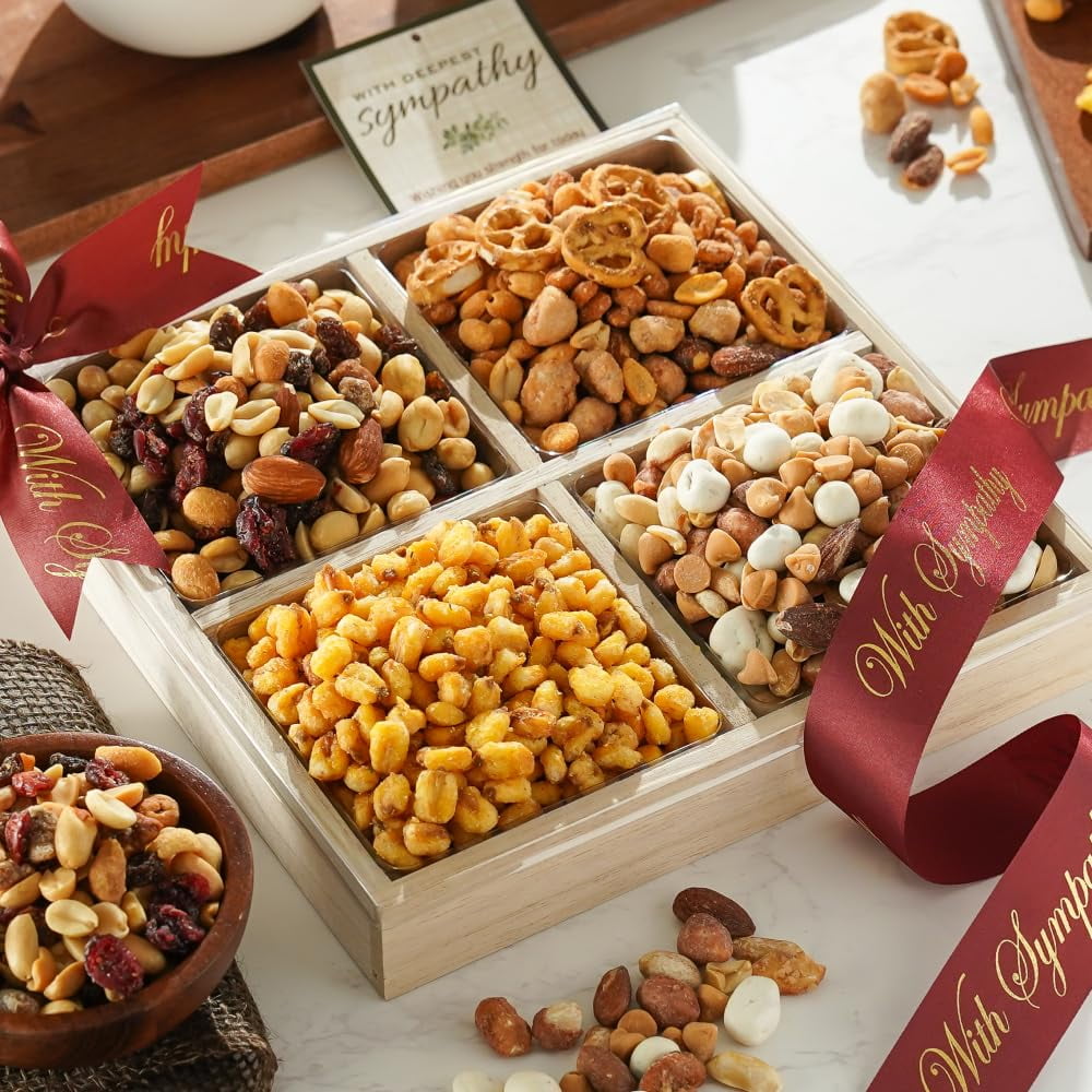 Broadway Basketeers Sympathy AJH3 Nuts Gift Basket Gourmet Nut Box ...