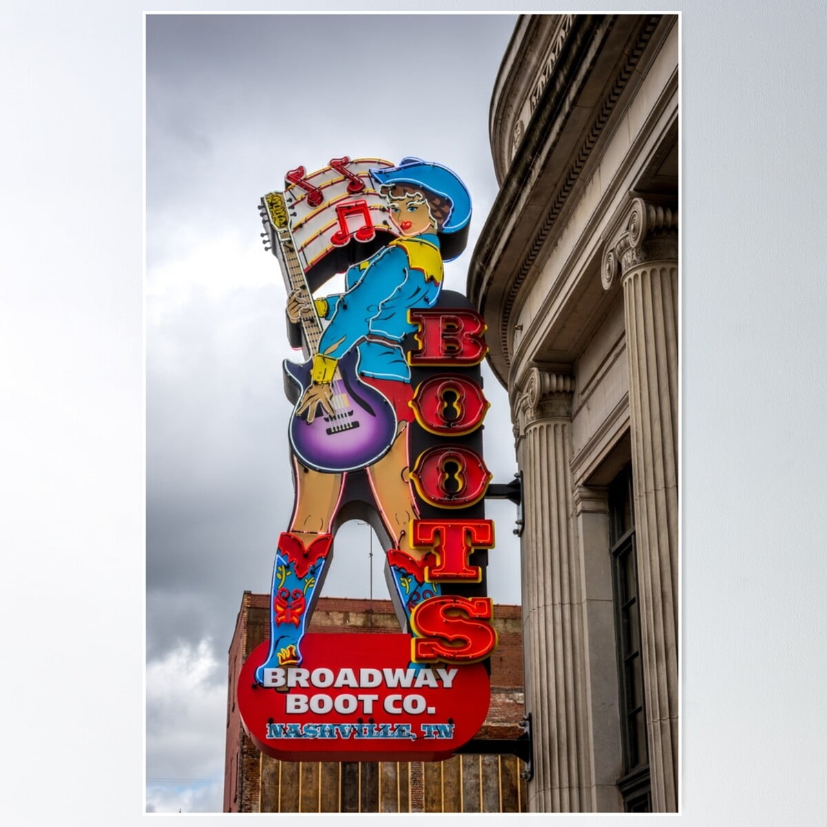 Broadway Boots Nashville Tennessee Music City Poster Wall Art, Modern ...