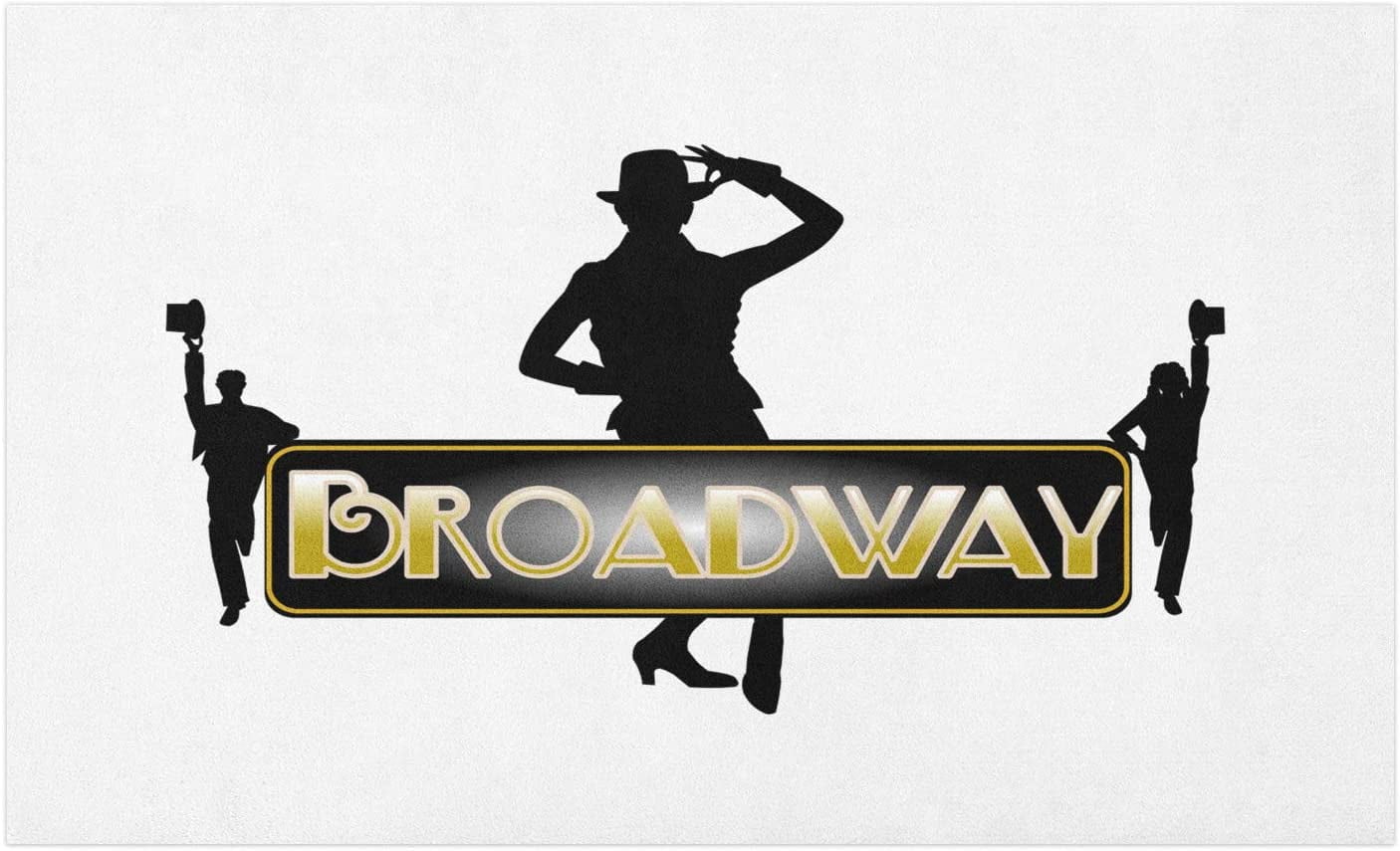 Broadway Doormat, Typographic Sign with Dancers Silhouettes Posing in ...