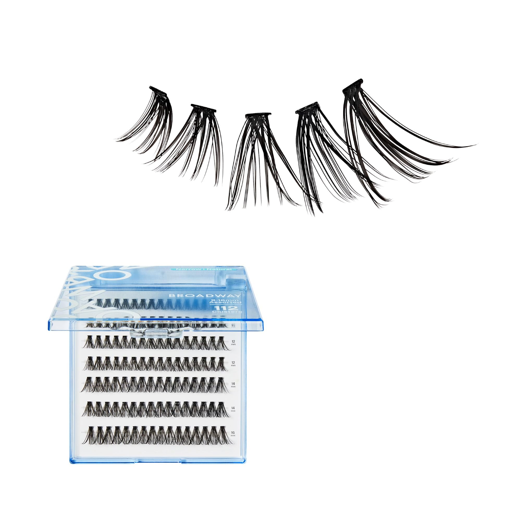 Broadway Lash Clusters, 9-16mm 112 pcs Assorted Natural Wispy False ...