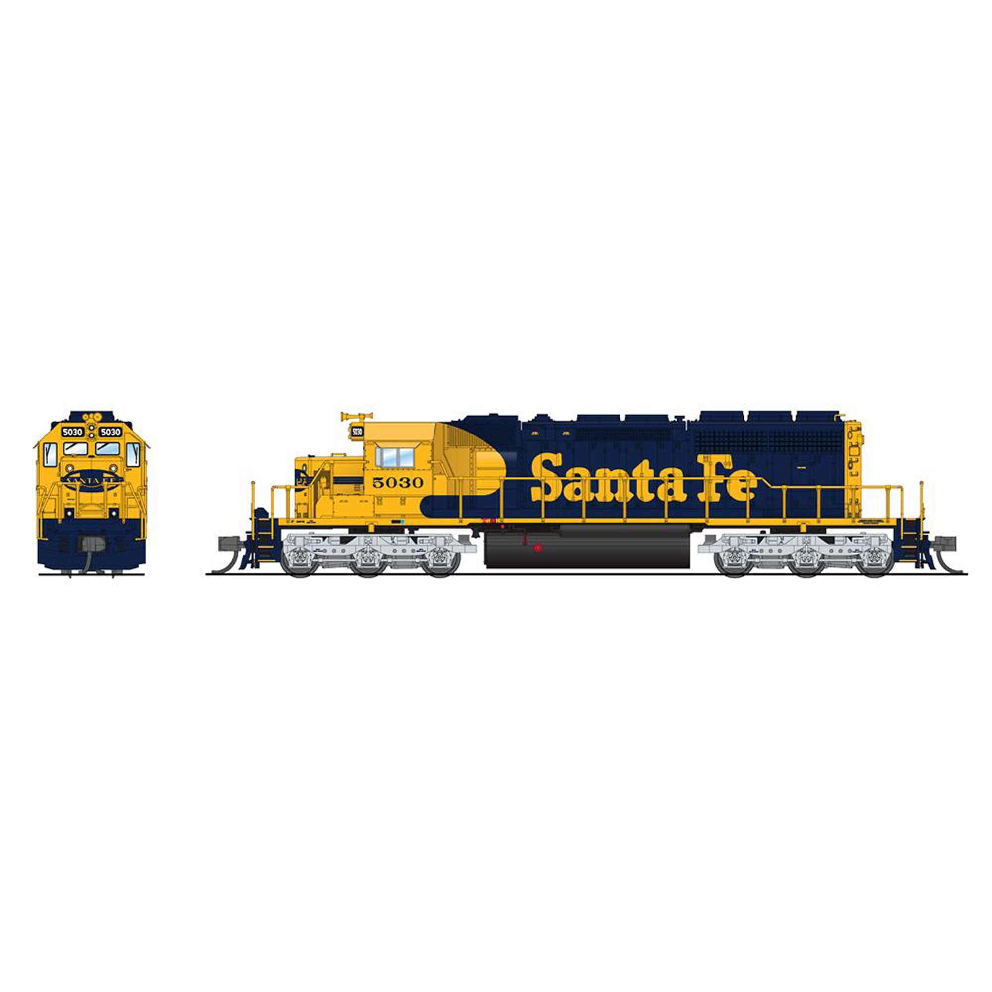 Broadway Limited Imports HO EMD SD40 Blue Yllw Warbonnet Prgn 4 ATSF 5010 BLI7631 HO Locomotives ...