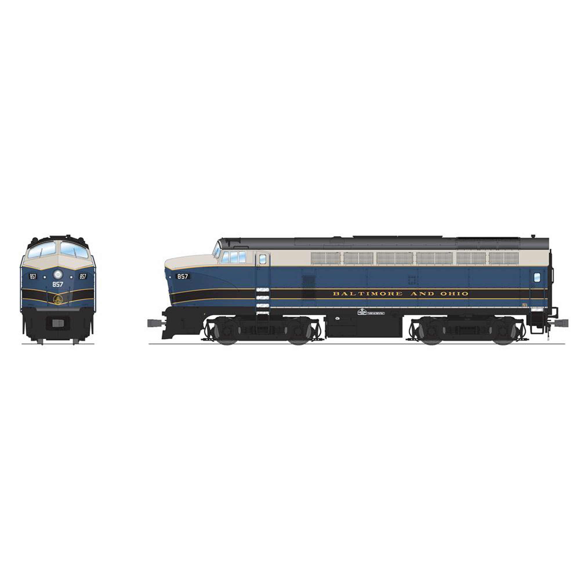 Broadway Limited Imports HO RF-16 Sharknose A B&O 857 As-Delivered ...