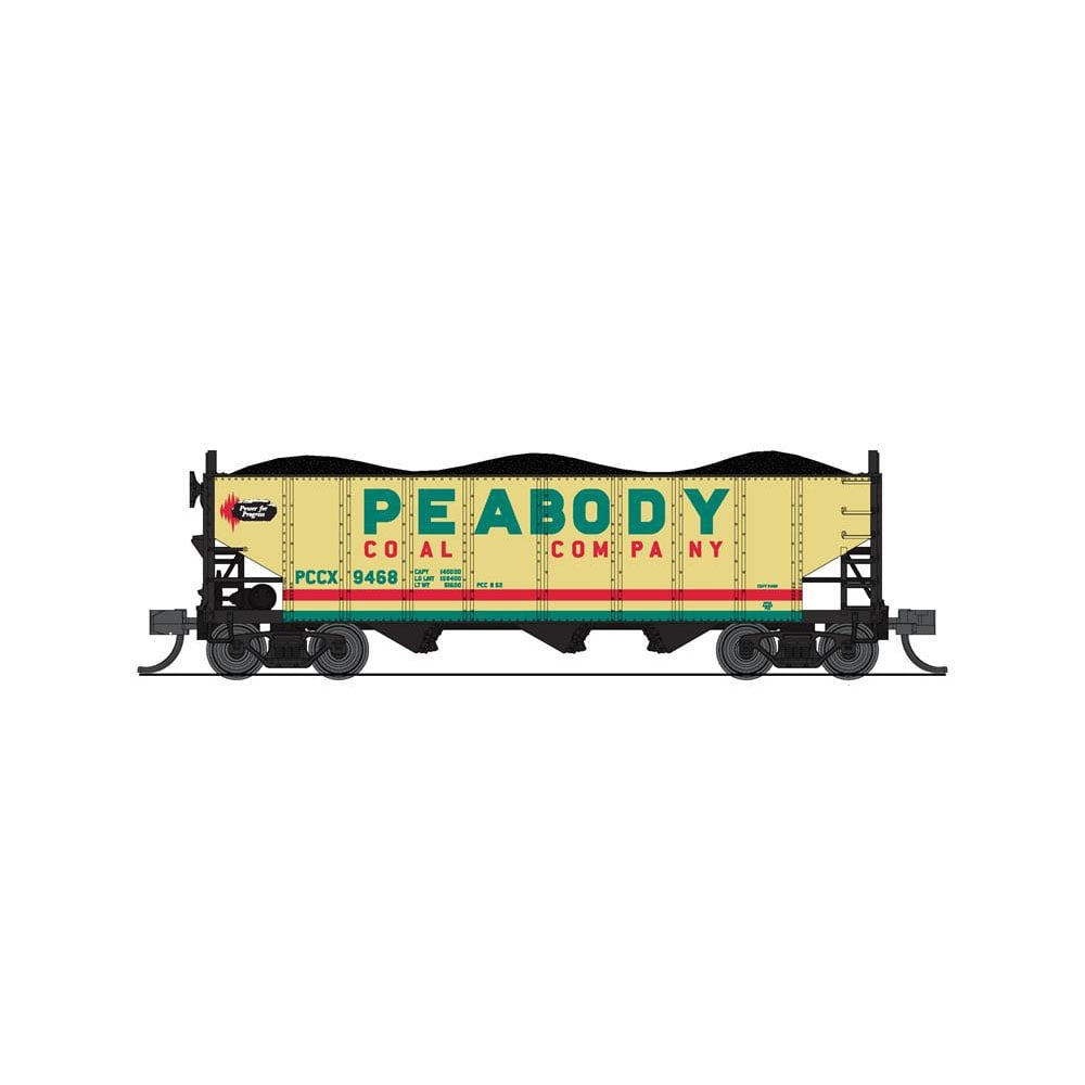 Broadway Limited Imports N 3-Bay Hopper Peabody Coal 2-pack A BLI7162 N ...