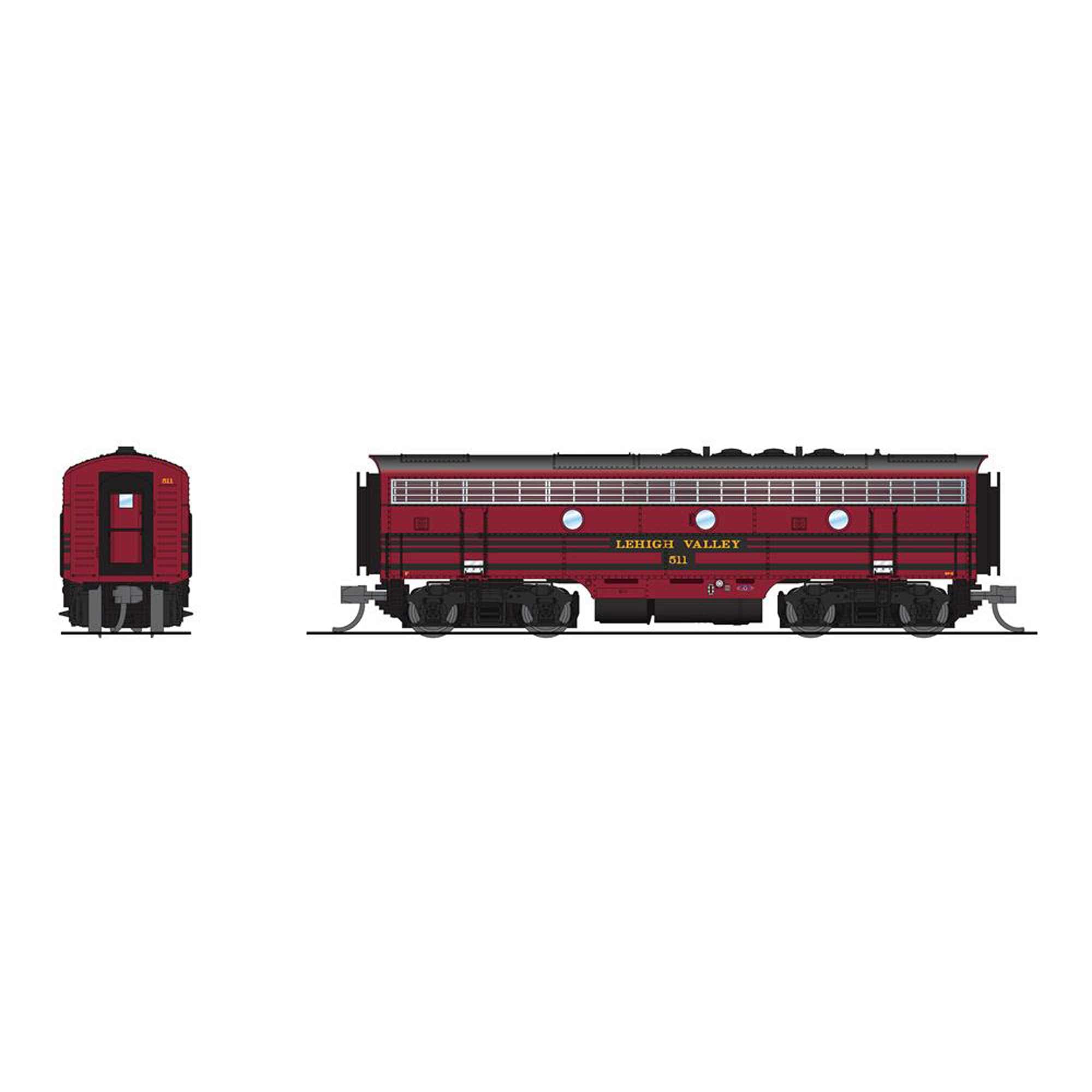 Broadway Limited Imports N EMD F3B LV 513 Cornell Red Blk Stripes Prgn4 ...