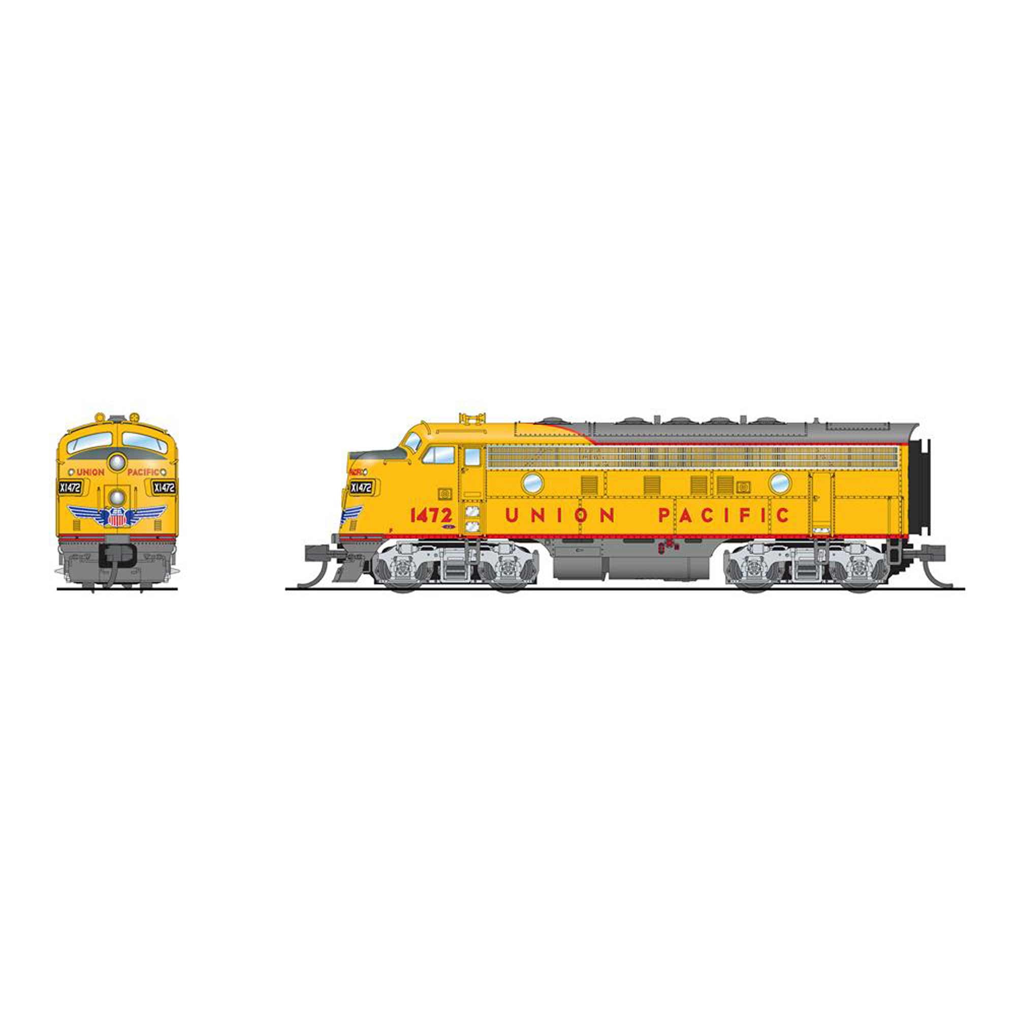 Broadway Limited Imports N EMD F7 AB UP 1472/1472C A-unit Prgn4 Unpwrd B BLI7762 N Locomotives ...