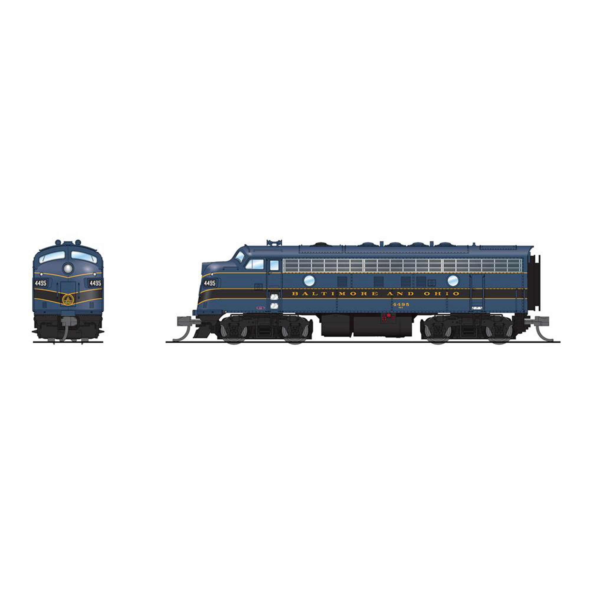 Broadway Limited Imports N EMD F7A B&O 4500 Blue/Black/Gold Paragon4 BLI7766 N Locomotives ...