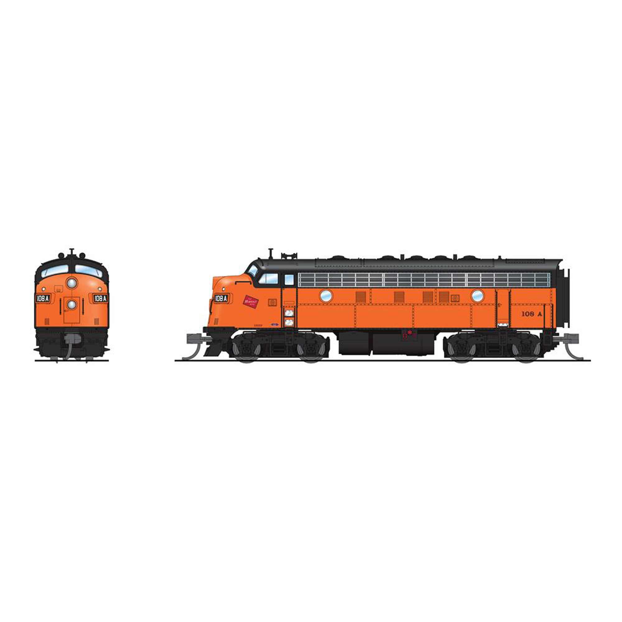 Broadway Limited Imports N EMD F7A MILW 113A Orange & Black Paragon4 BLI7772 N Locomotives ...
