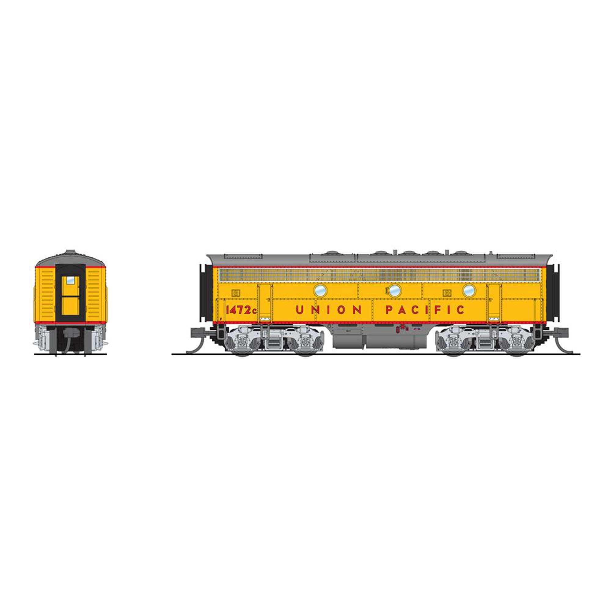 Broadway Limited Imports N EMD F7B UP 1468B Yellow & Gray No-Sound DCC ...