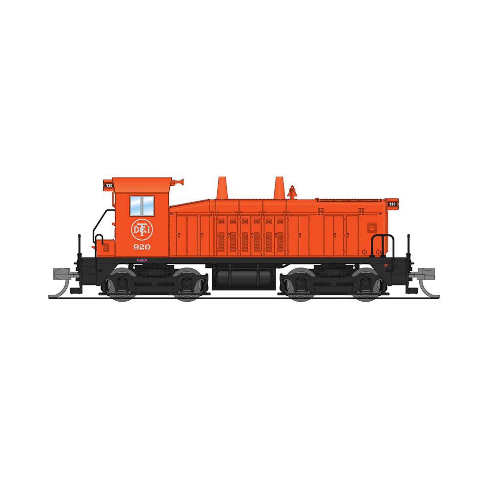 Broadway Limited Imports N EMD SW7 DT&I 920 Orange w/ Cab Monogram ...
