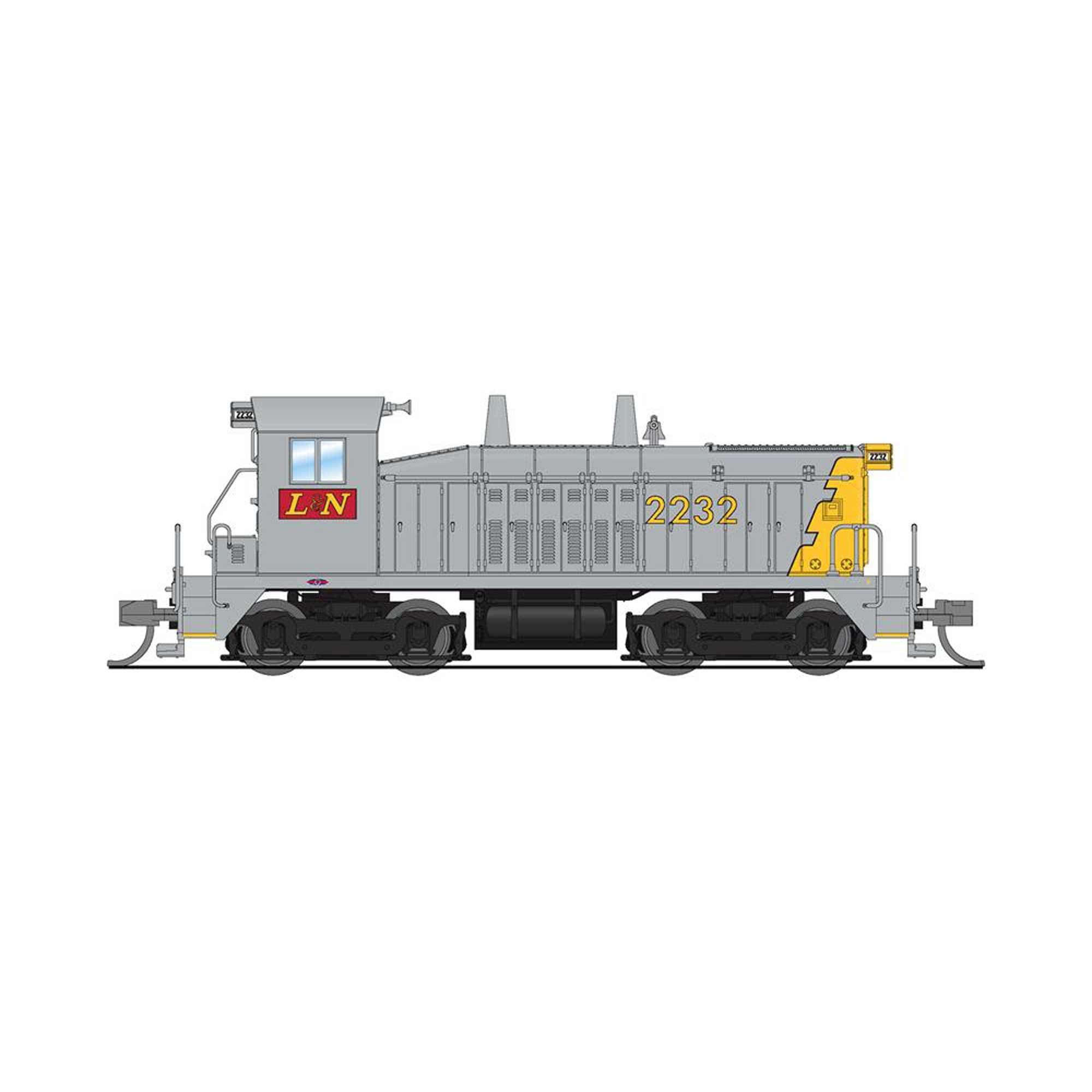 Broadway Limited Imports N EMD SW7 L&N 2232 Gray & Yellow Paragon4 BLI7516 N Locomotives ...