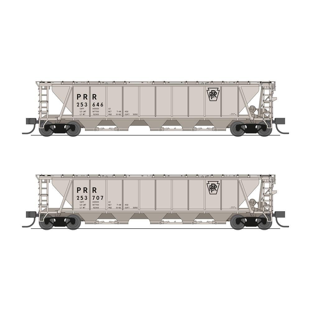 Broadway Limited Imports N H32 Covered Hopper PRR 2-pack BLI7255 N ...