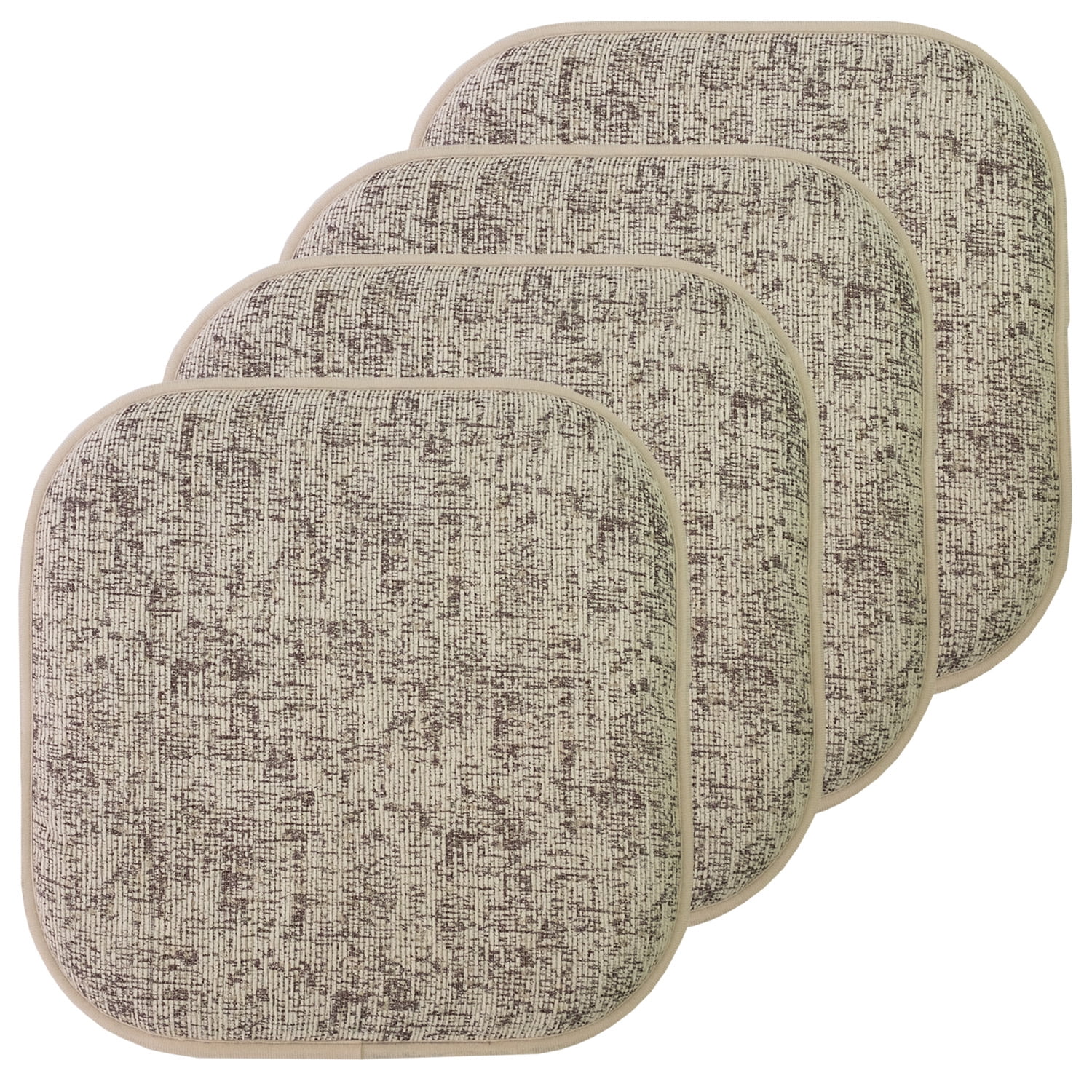 Broadway Memory Foam No Slip Back 16 x 16 Chair Pad Cushion 4 Pack ...