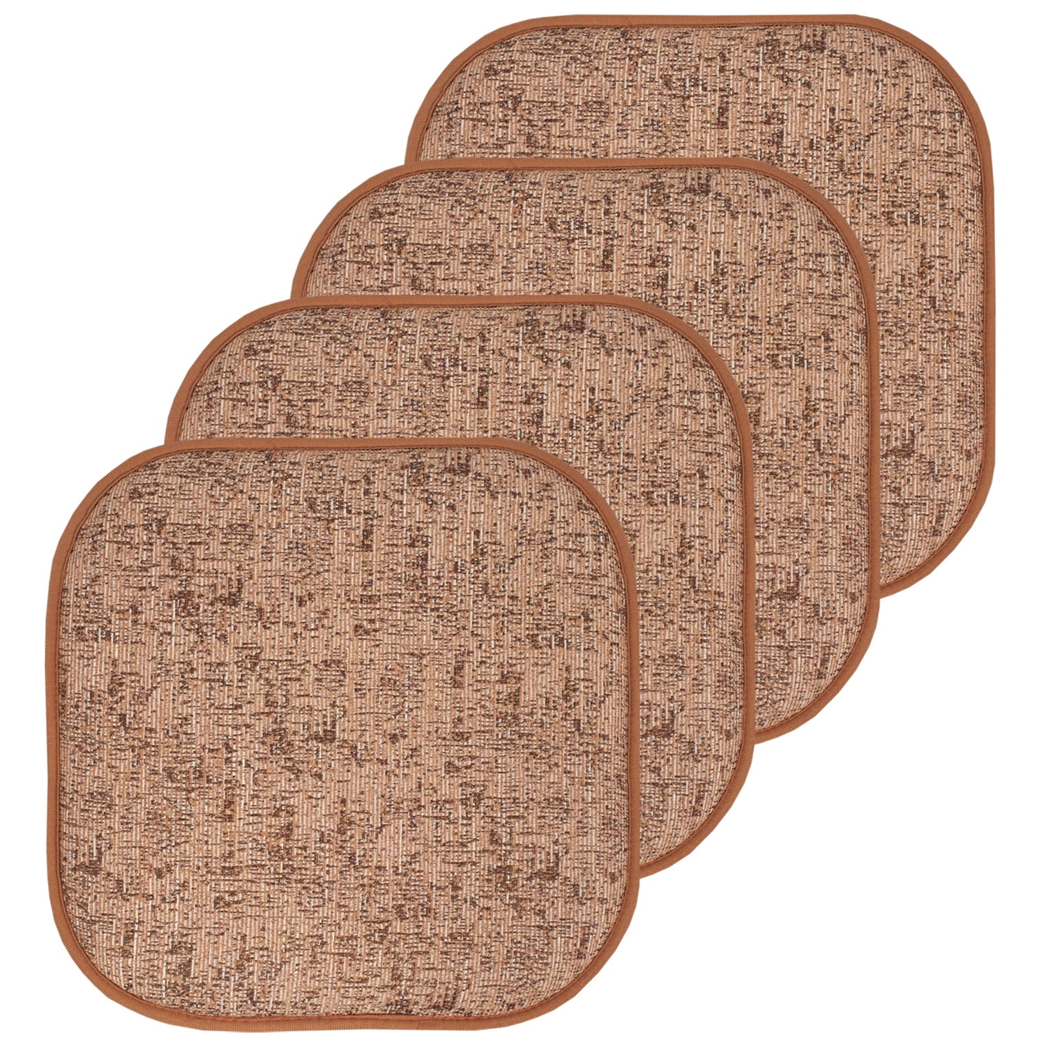 Broadway Memory Foam No Slip Back 16 x 16 Chair Pad Cushion 4 Pack ...