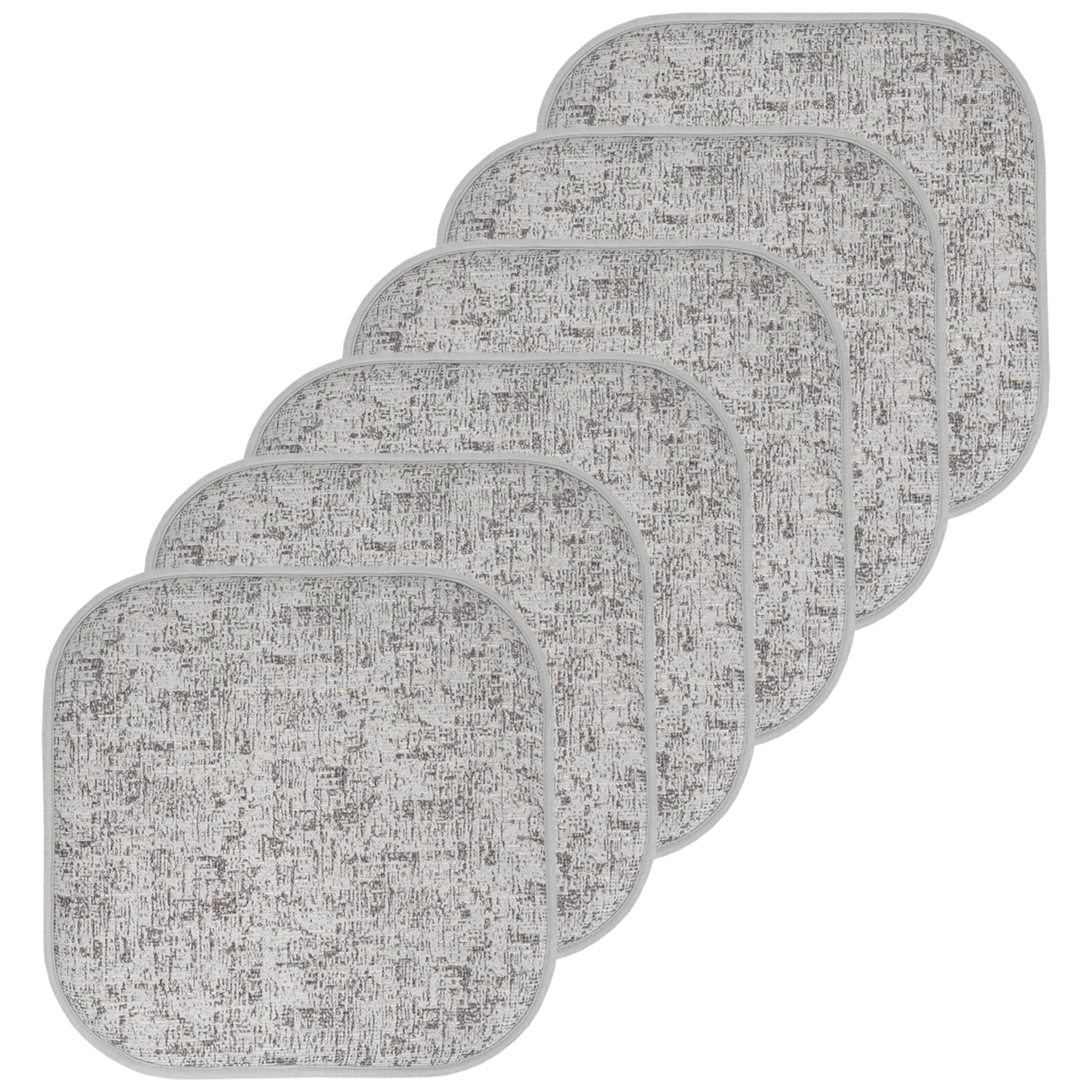 Broadway Memory Foam No Slip Back 16 x 16 Chair Pad Cushion 6 Pack ...