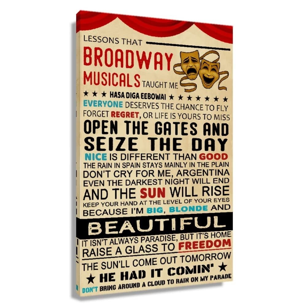 Broadway Musical Posters Vintage Art Framed Canvas Wall Art Painting ...
