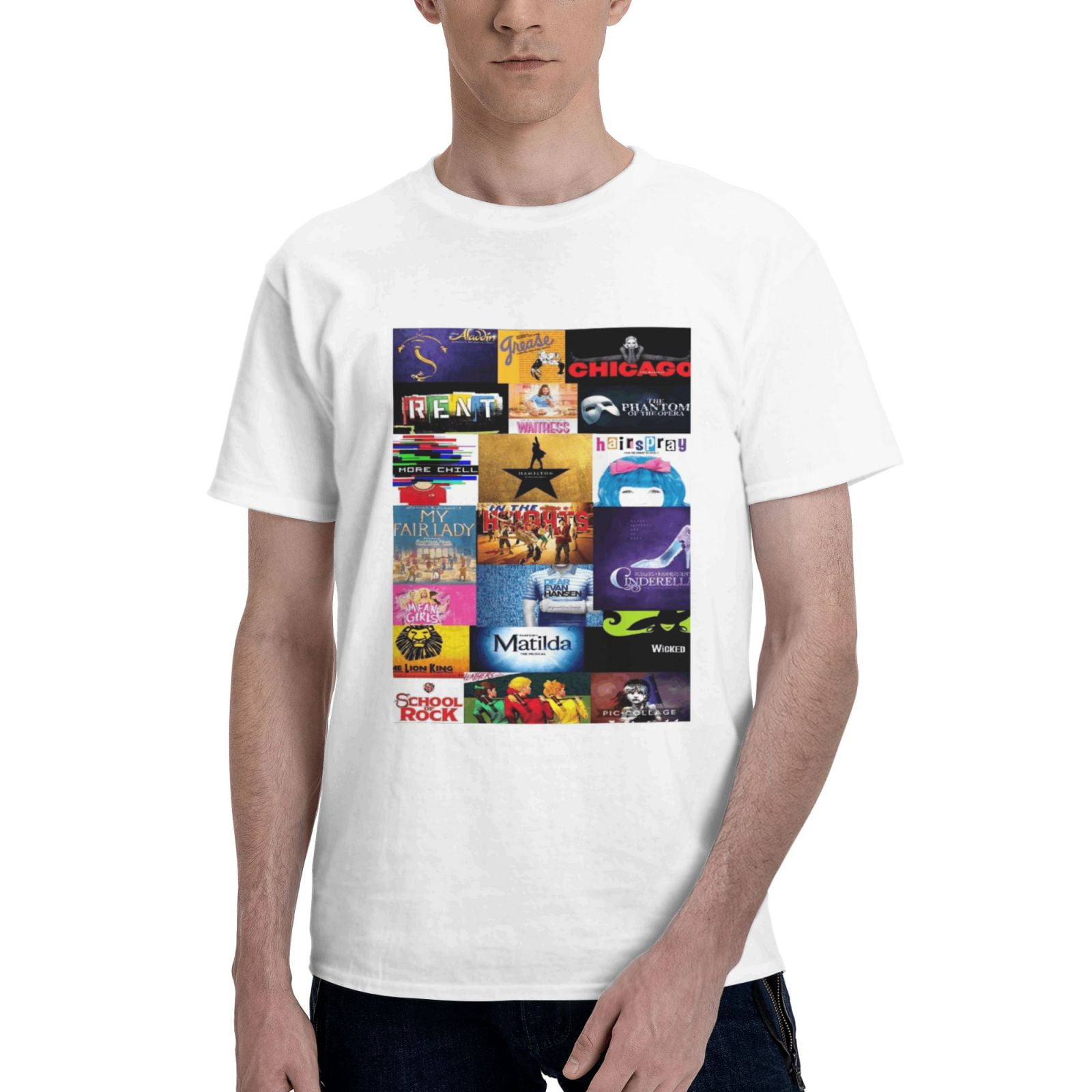 Broadway Musical T Shirt Vintage Mens Classic Graphic Shirts Short ...