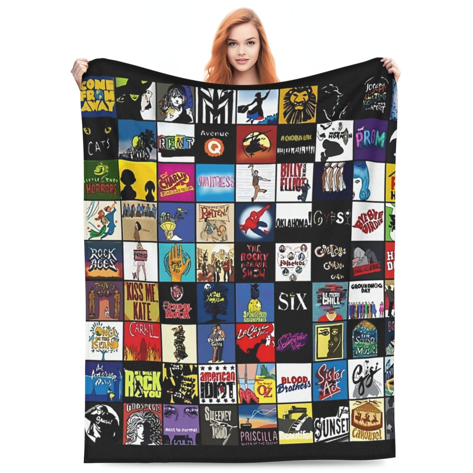 Broadway Musical Theatre Logos - Hand Drawn Flannel Blanket Funny Ultra ...