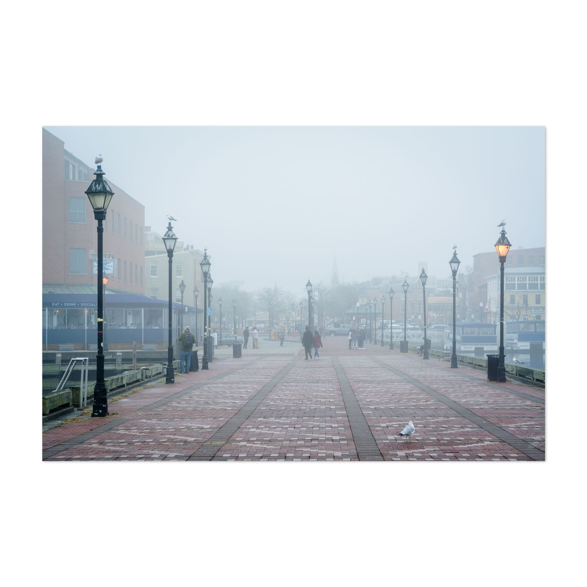 Broadway Pier in Fog - Baltimore Maryland Photography Harbor Street ...
