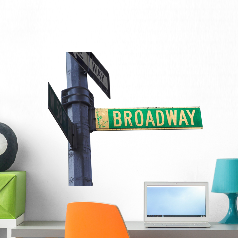 Broadway Sign Wall Decal by Wallmonkeys Peel and Stick Graphic (24 in W ...