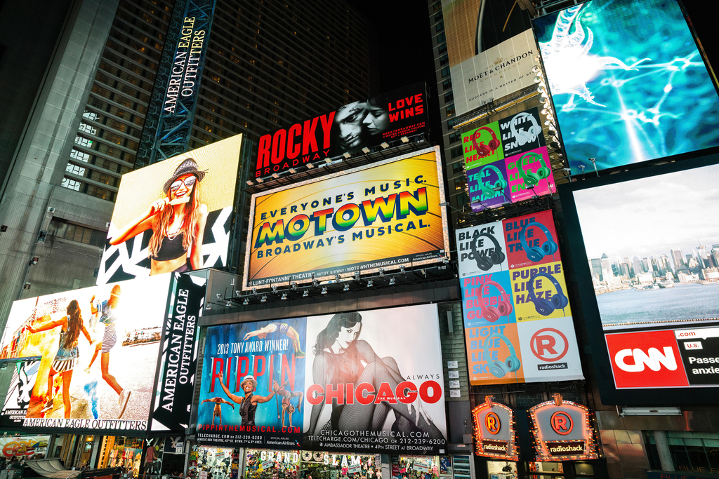 Broadway Theater District New York City at Night Photo Photograph Cool ...
