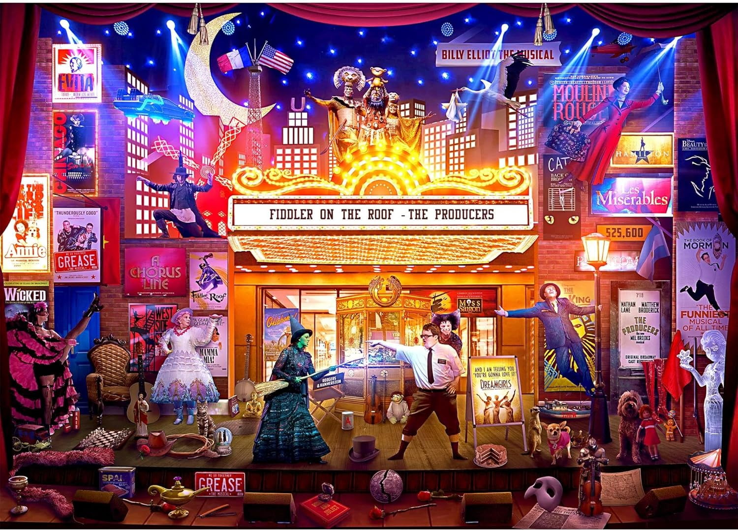 Broadway's Best 1000-Piece Jigsaw Puzzle by Rachid Lotf | Fun Brain ...