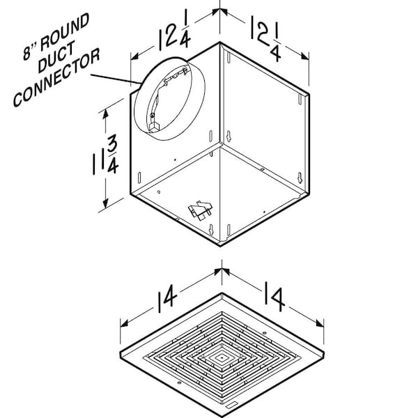 Broan L250E 270 CFM Ceiling or Wall Mounted Commercial Utility Fan 1.5 ...