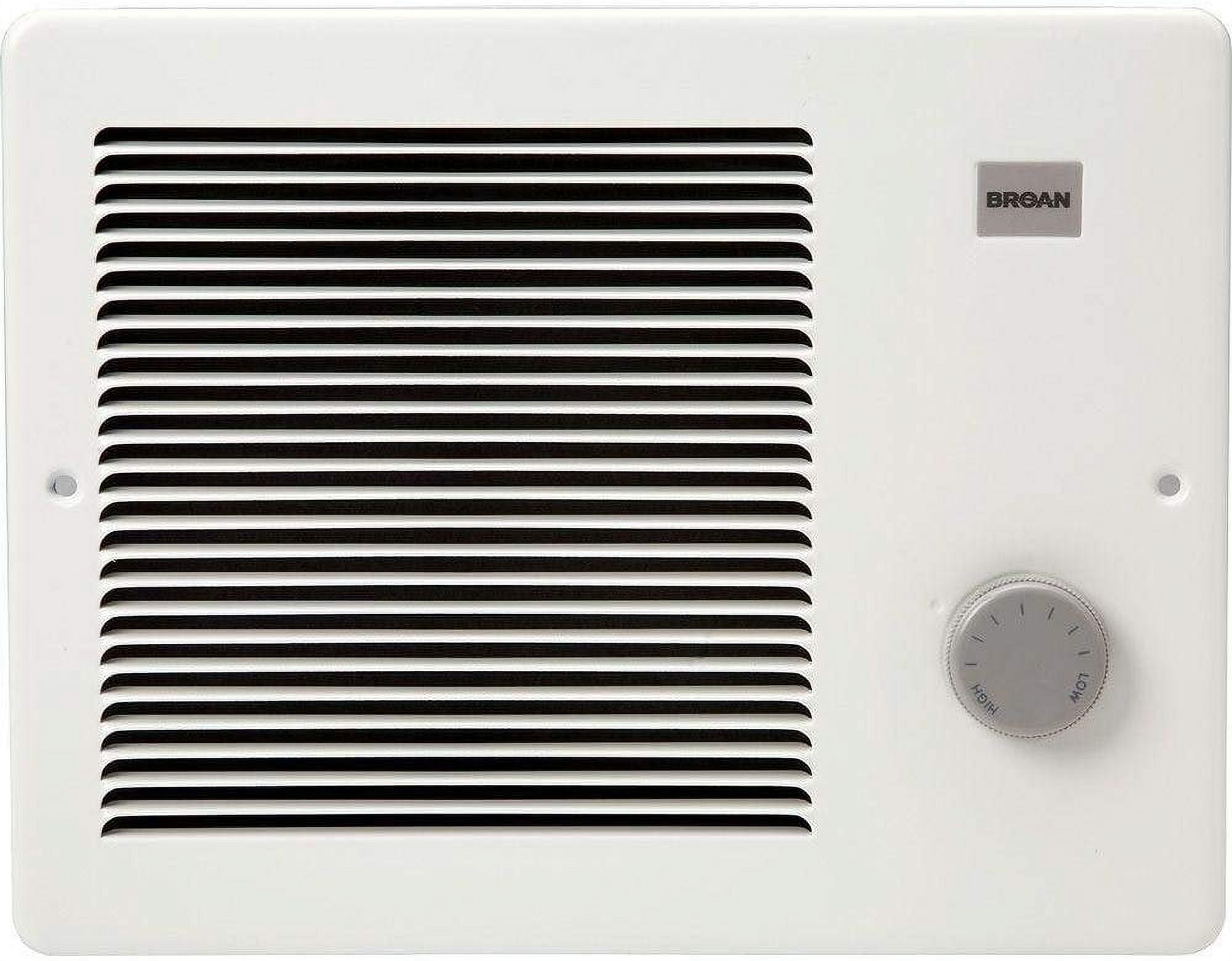 Broan Bathroom Wall Heater, White Grille with Built-In Thermostat ...