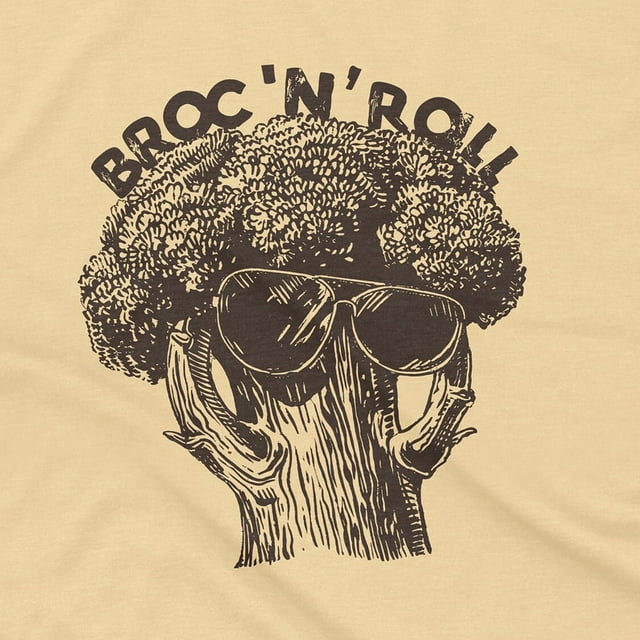 Broc 'n' Roll Tee – Hipster Broccoli Sunglasses – Funny Veggie Music ...