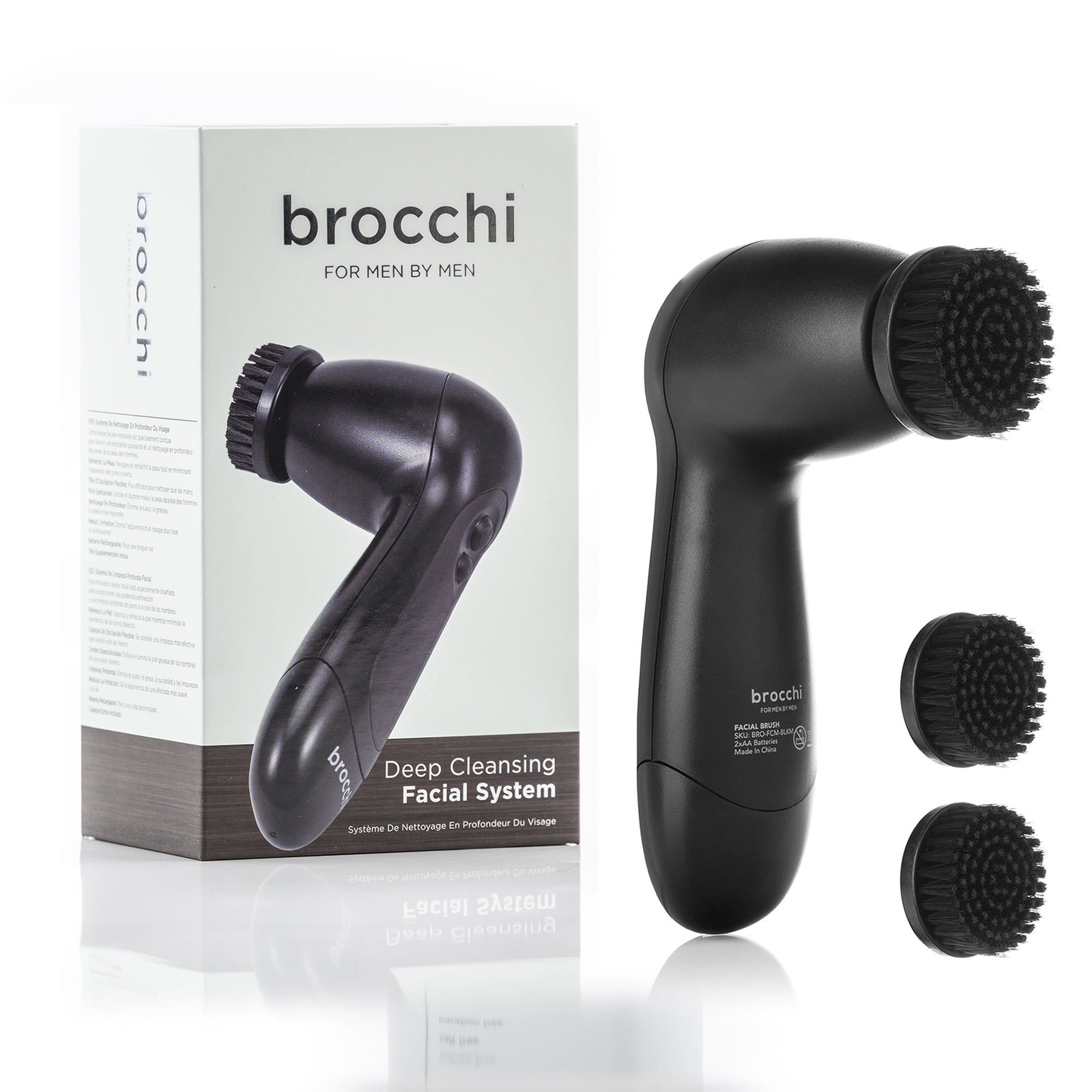 BROCCHI Mens Deep Cleansing Facial Brush, Rechargeable Exfoliator, Skin ...