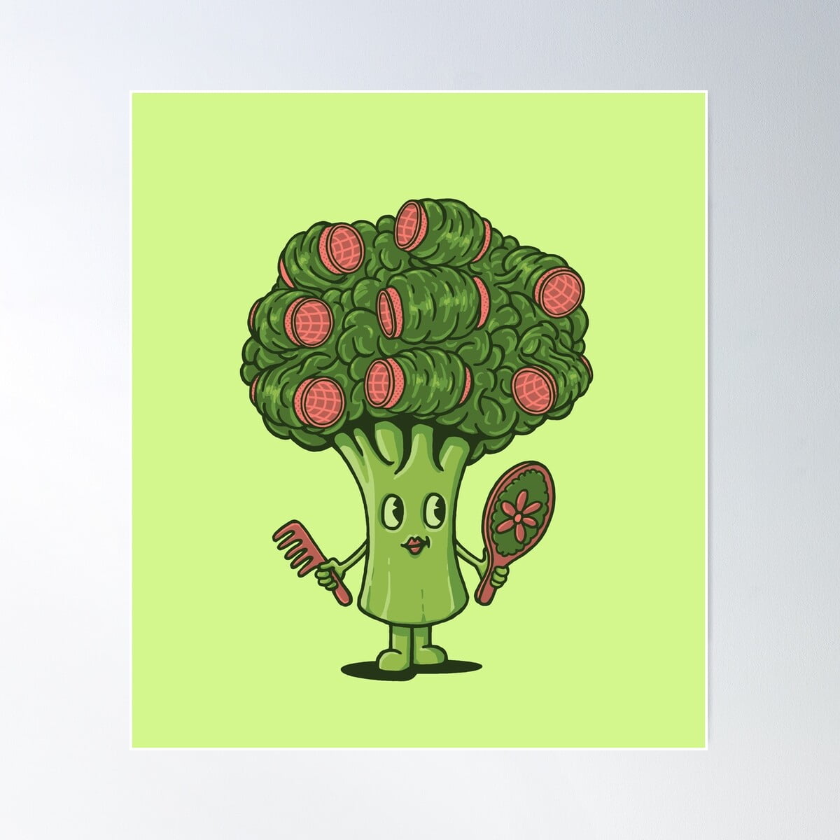 Broccoli And Curlers Poster Wall Art, Modern Wall Decor For Living Room ...