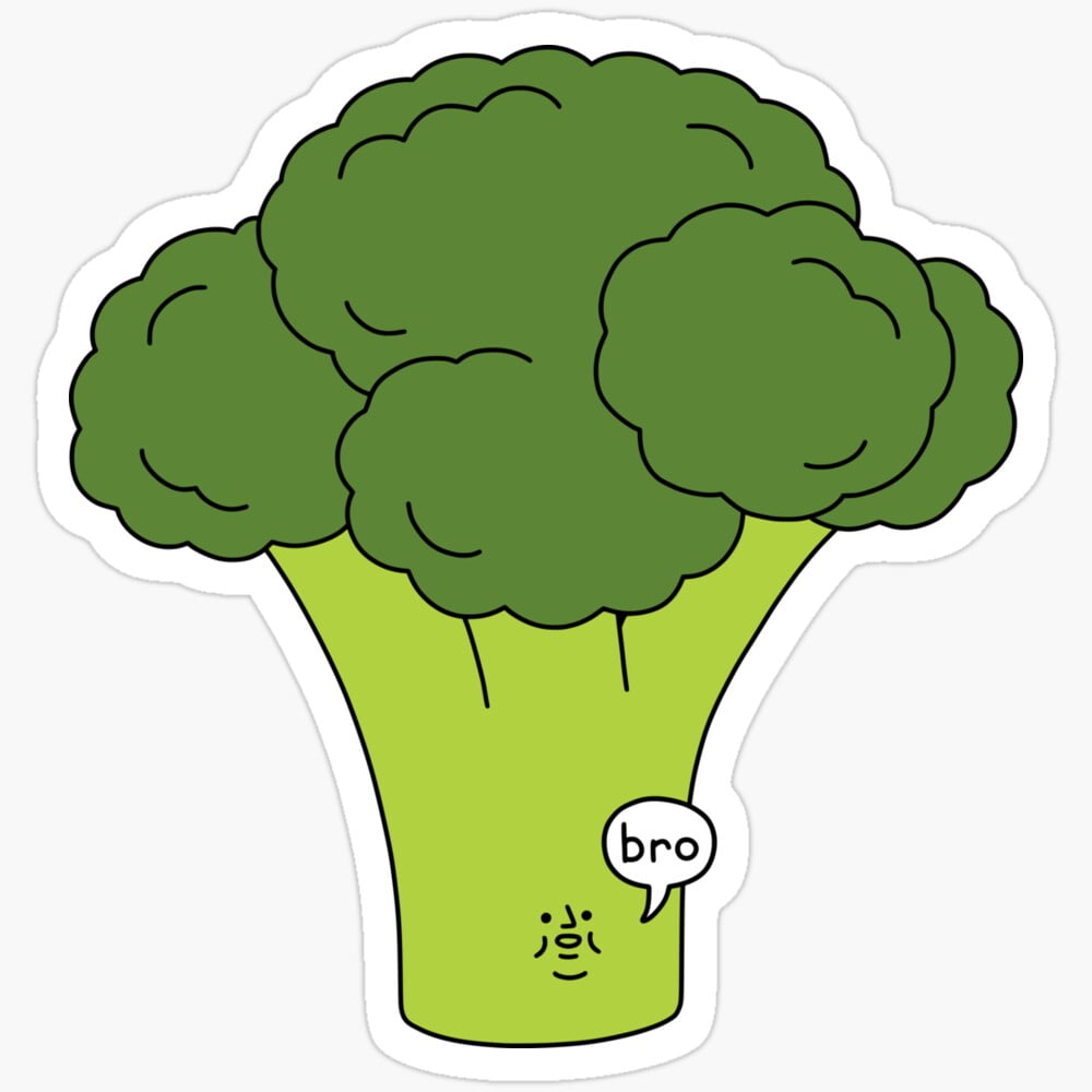 Broccoli Bro Sticker Phone Decal Water Bottle Stickers Car Decals ...