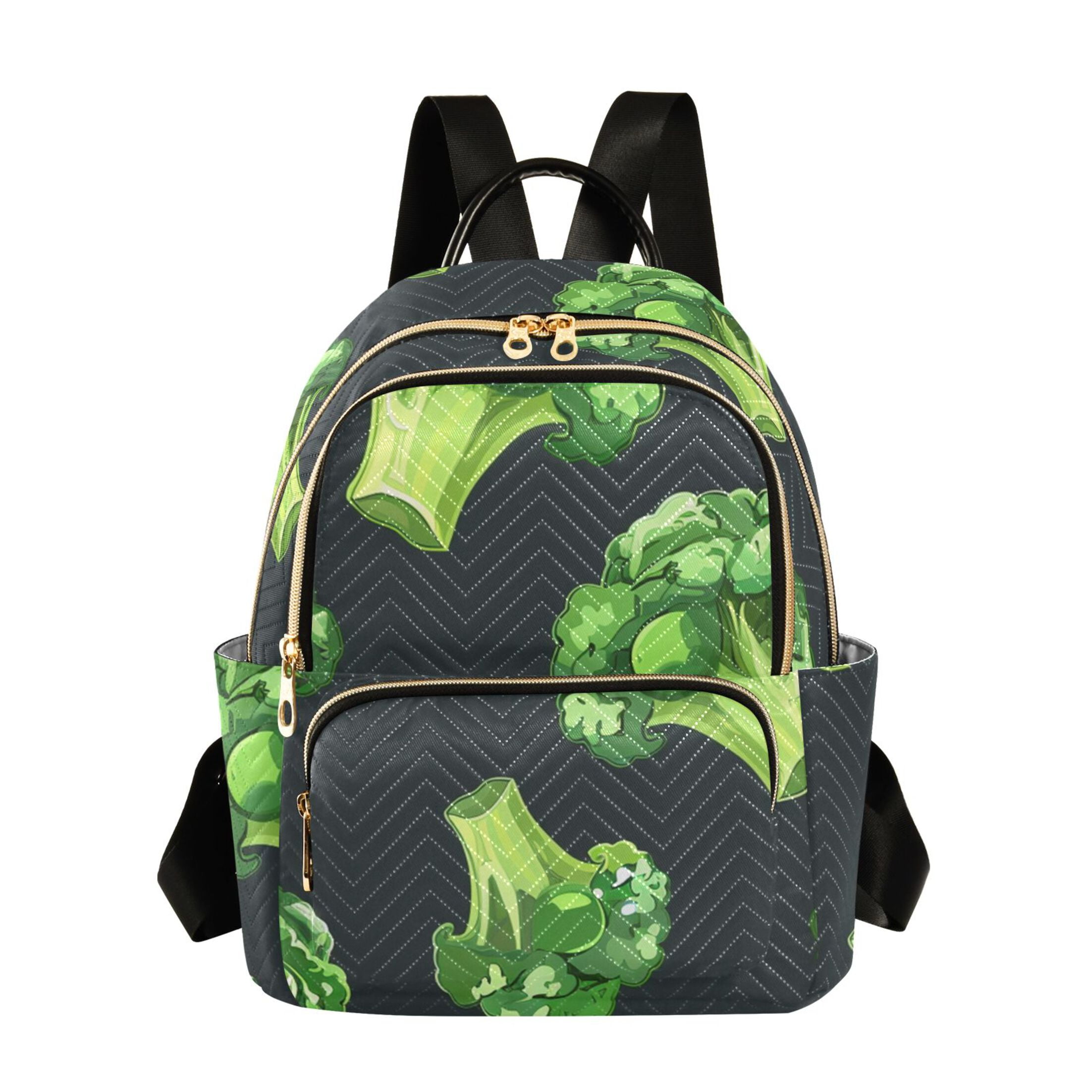 Broccoli Cartoon Quilted Backpack Fashion Daypack Commuter Bag for ...