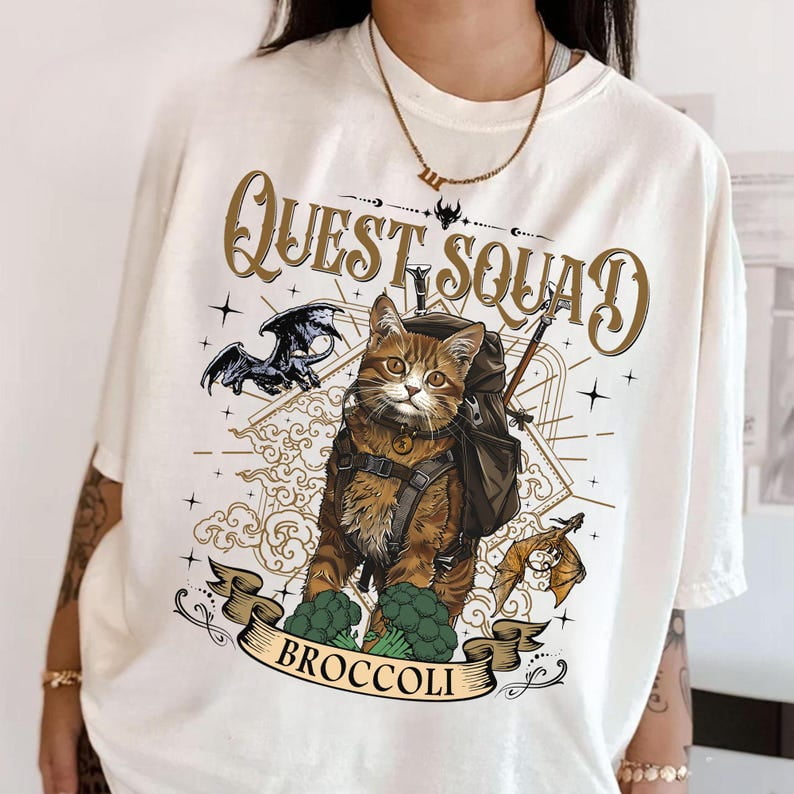 Broccoli Cat Shirt, Quest Squad Shirt, Fourth Wing Shirt, Basgiath War ...