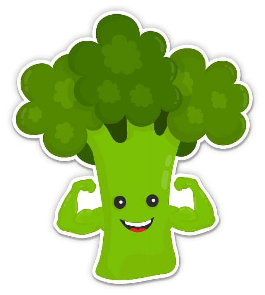 Broccoli Eat Your Veggies Strong - 5" Vinyl Sticker - For Car Laptop I ...
