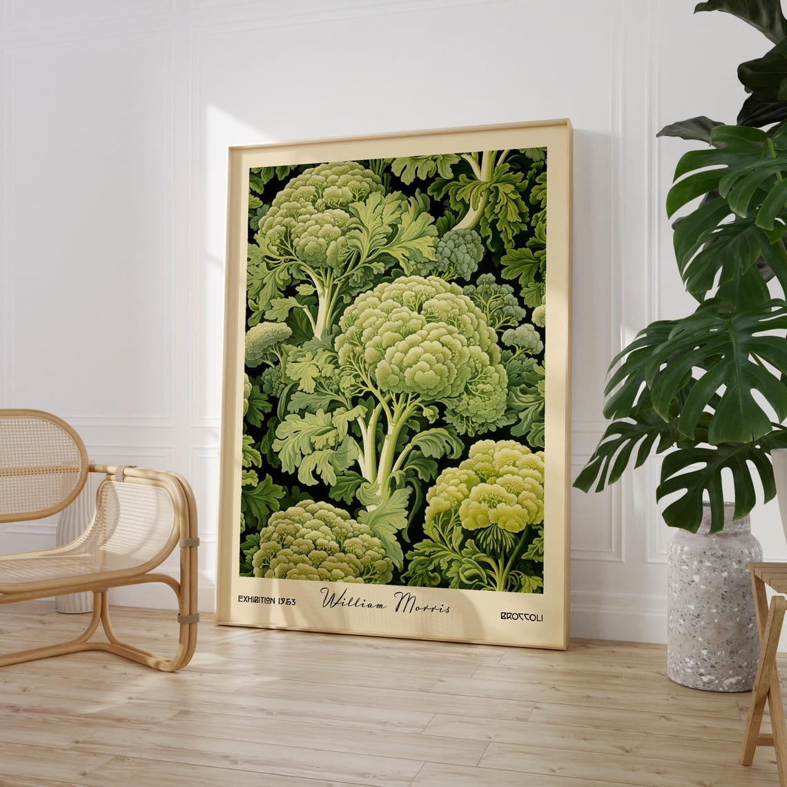 Broccoli Kitchen Print William Morris Botanical Wall Art Vegetables ...
