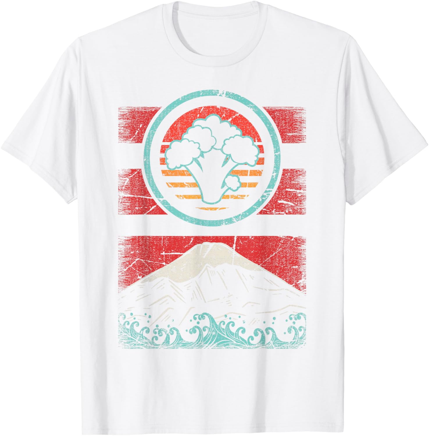Broccoli Retro 80s Style T-Shirt men and women can wear, black, white ...