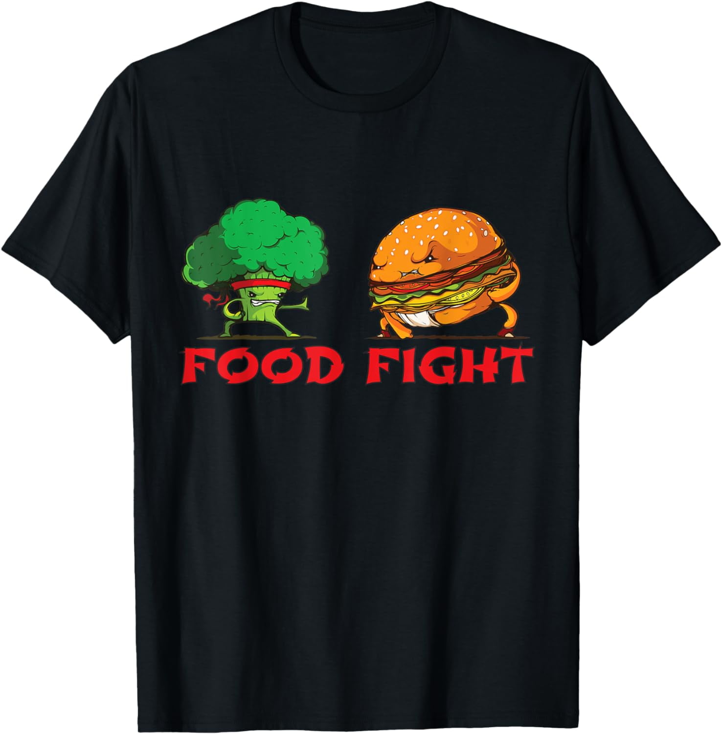 Broccoli and Burger Fighting Food For Martial Arts Lovers Funny ...