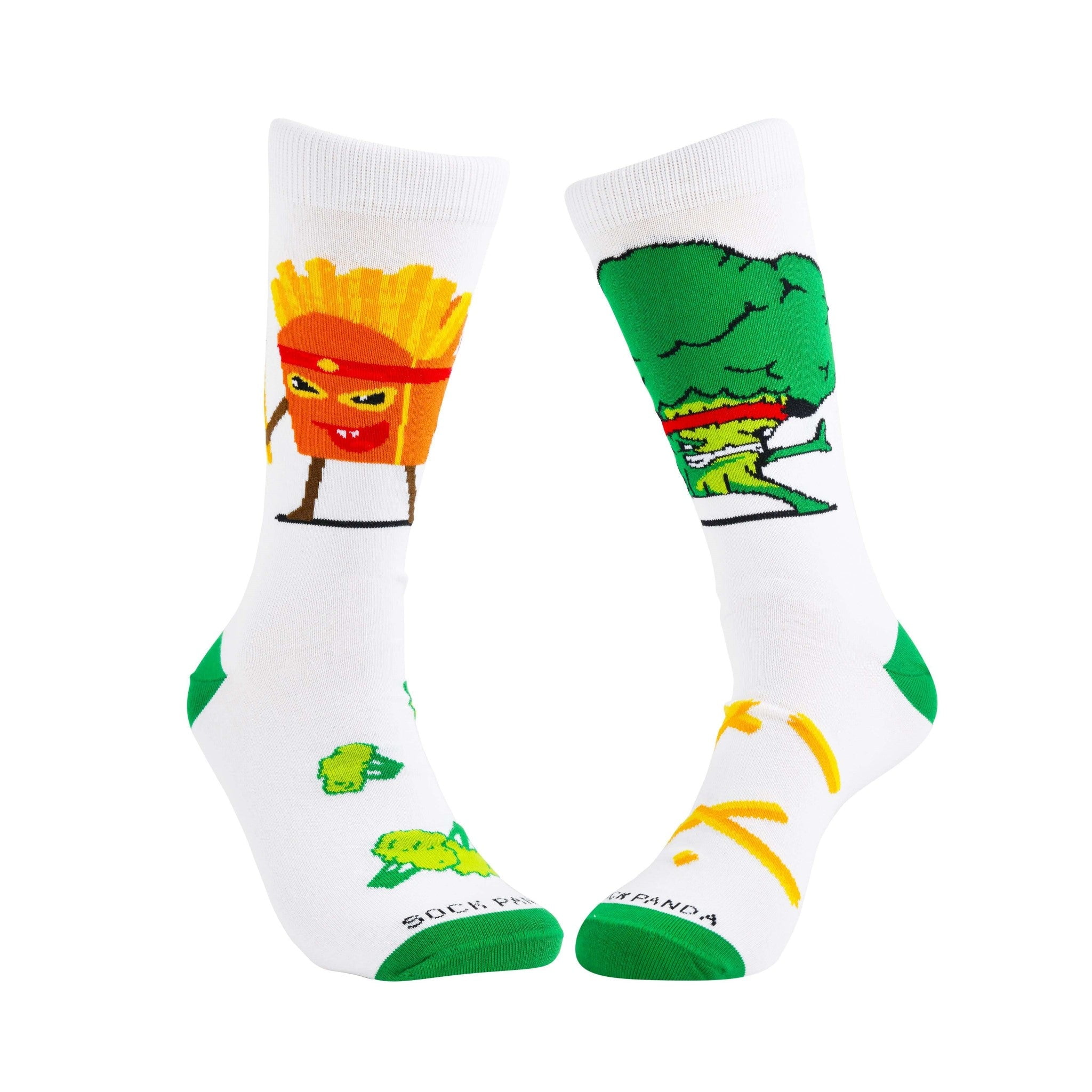 Broccoli vs. French Fries Socks from the Sock Panda Size: Adult Large ...