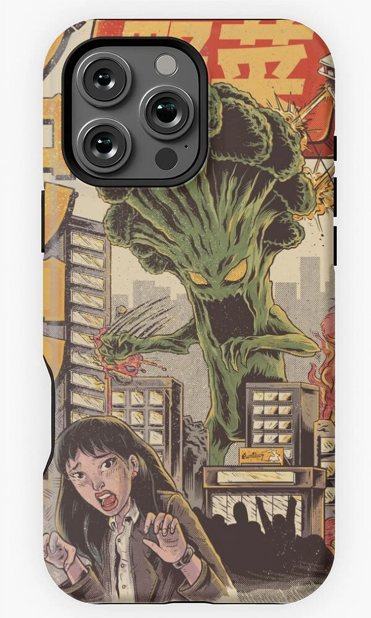 Broccozilla Funny Monster Cartoon Art Protective Case for iPhone 11 12 ...