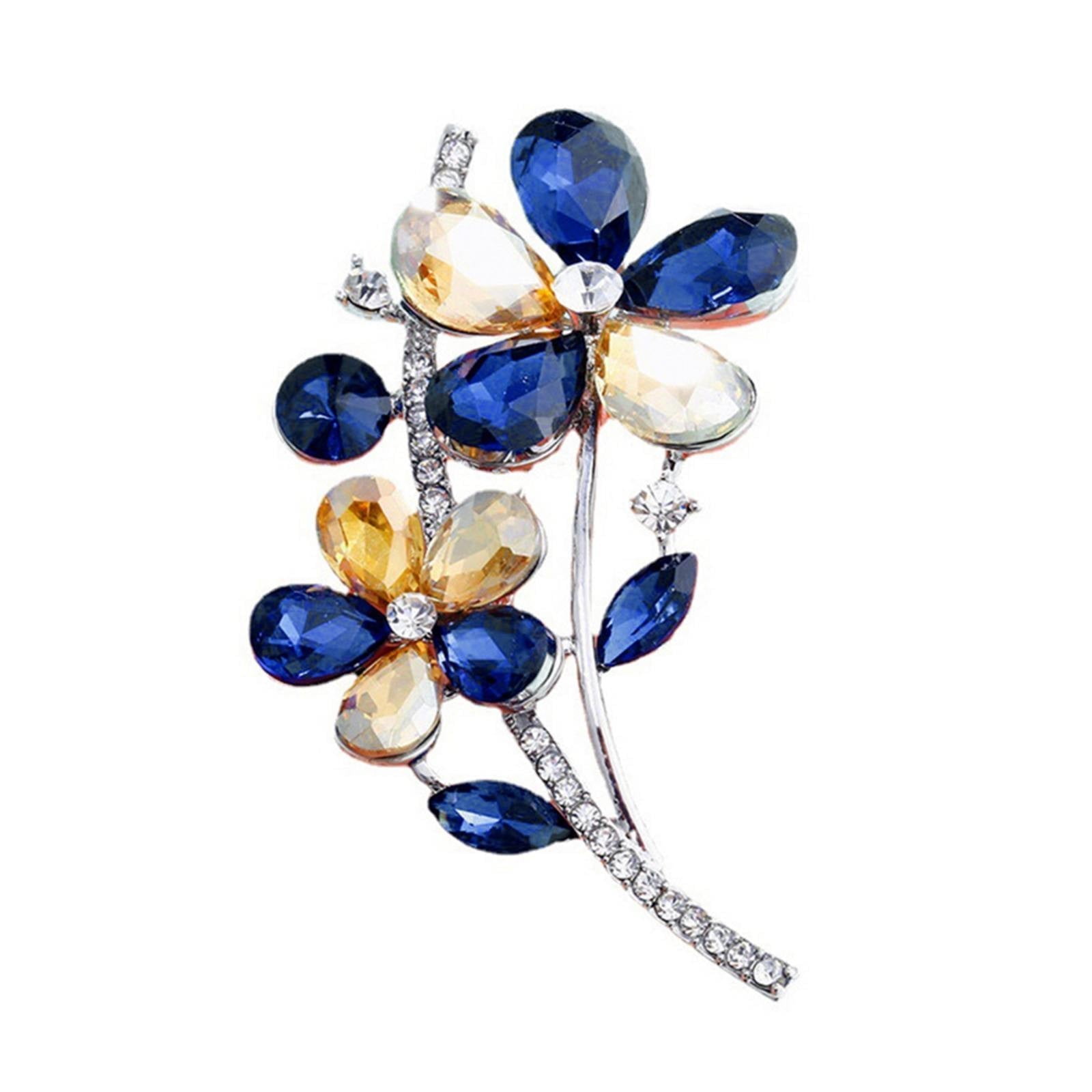 Broches Para Ropa De Mujer Flower Brooch Female Pin Simple Crystal ...
