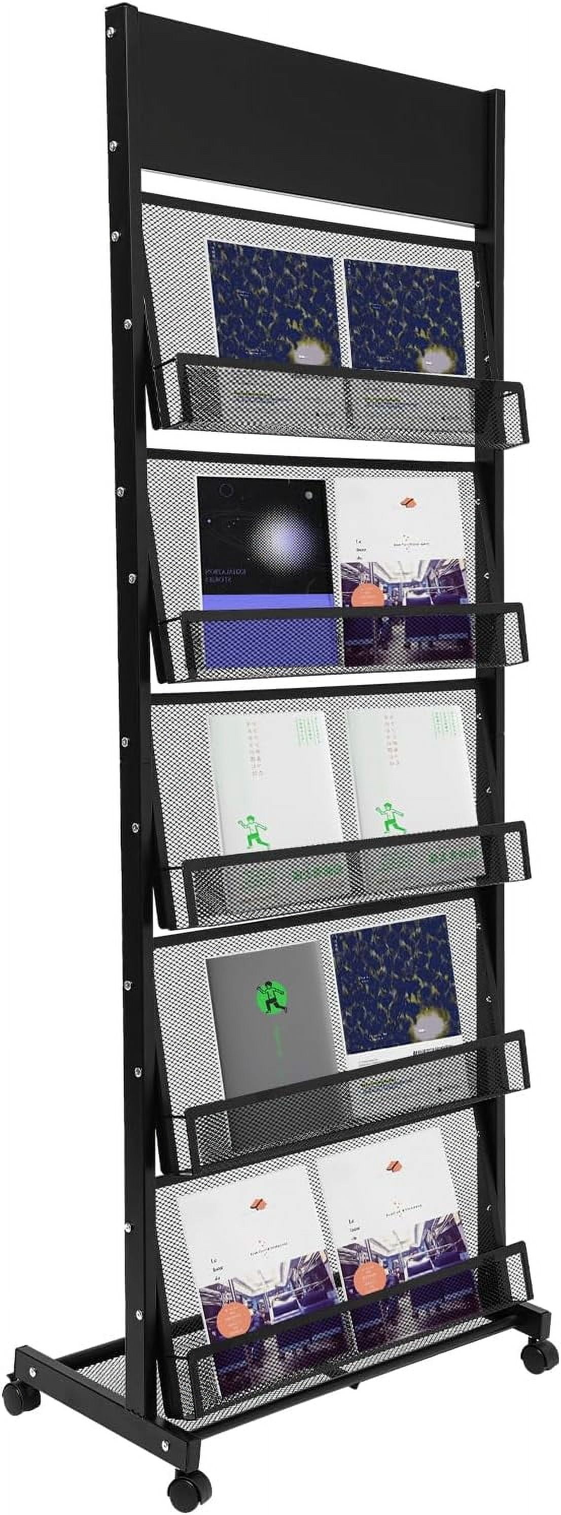 Brochure Display Rack,5-Tier Metal Magazine Literature Display Stand ...