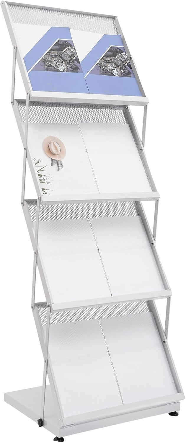 Brochure Display Rack Foldable Magazine News Paper Rack Metal Catalog ...